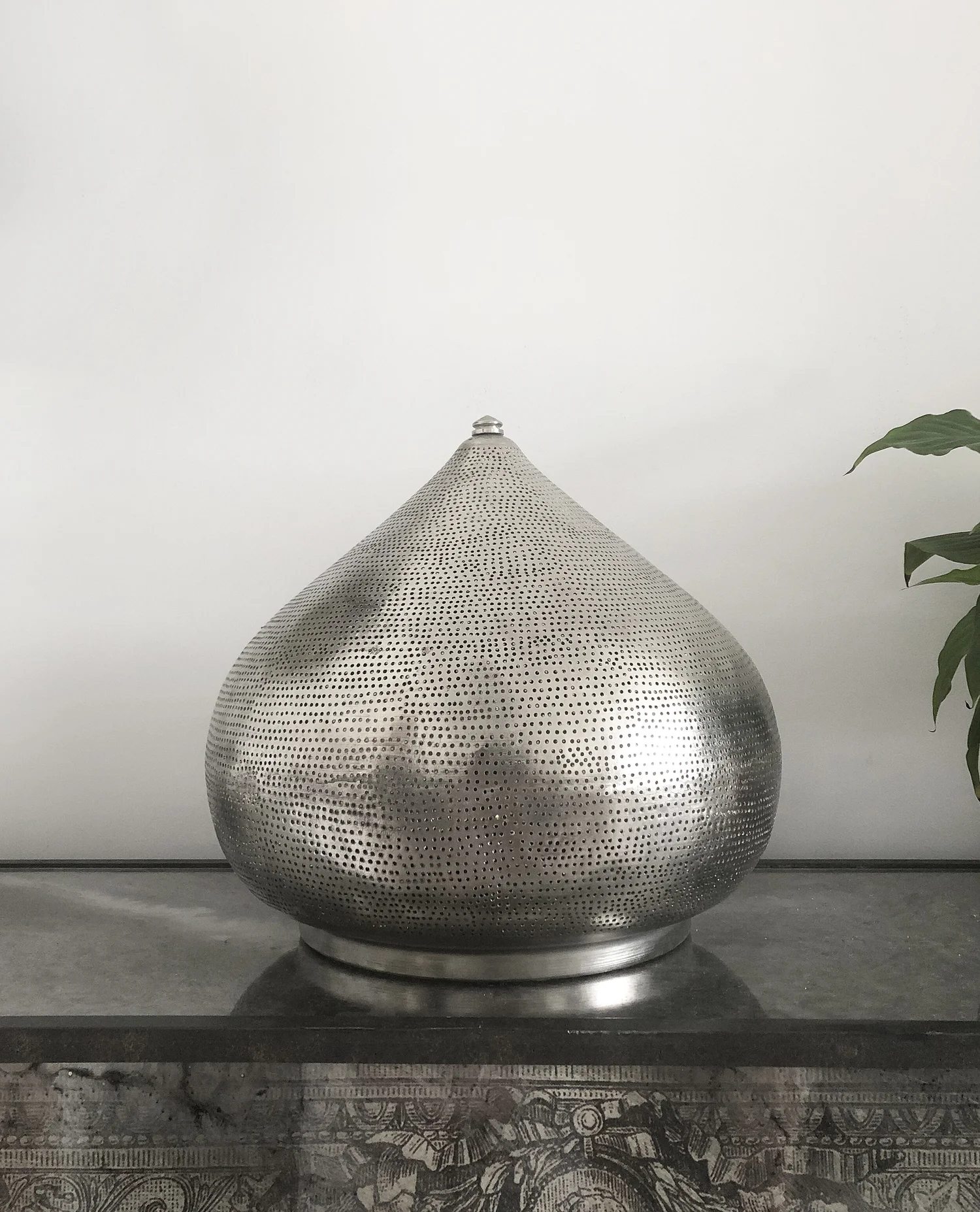 Hammered Silver Lamp