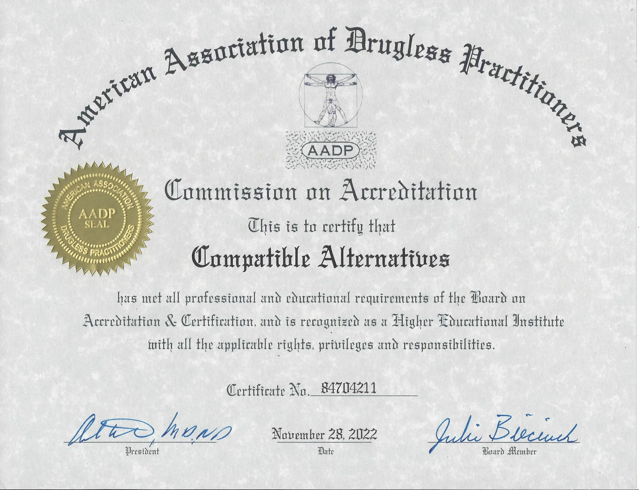 CoA Certificate