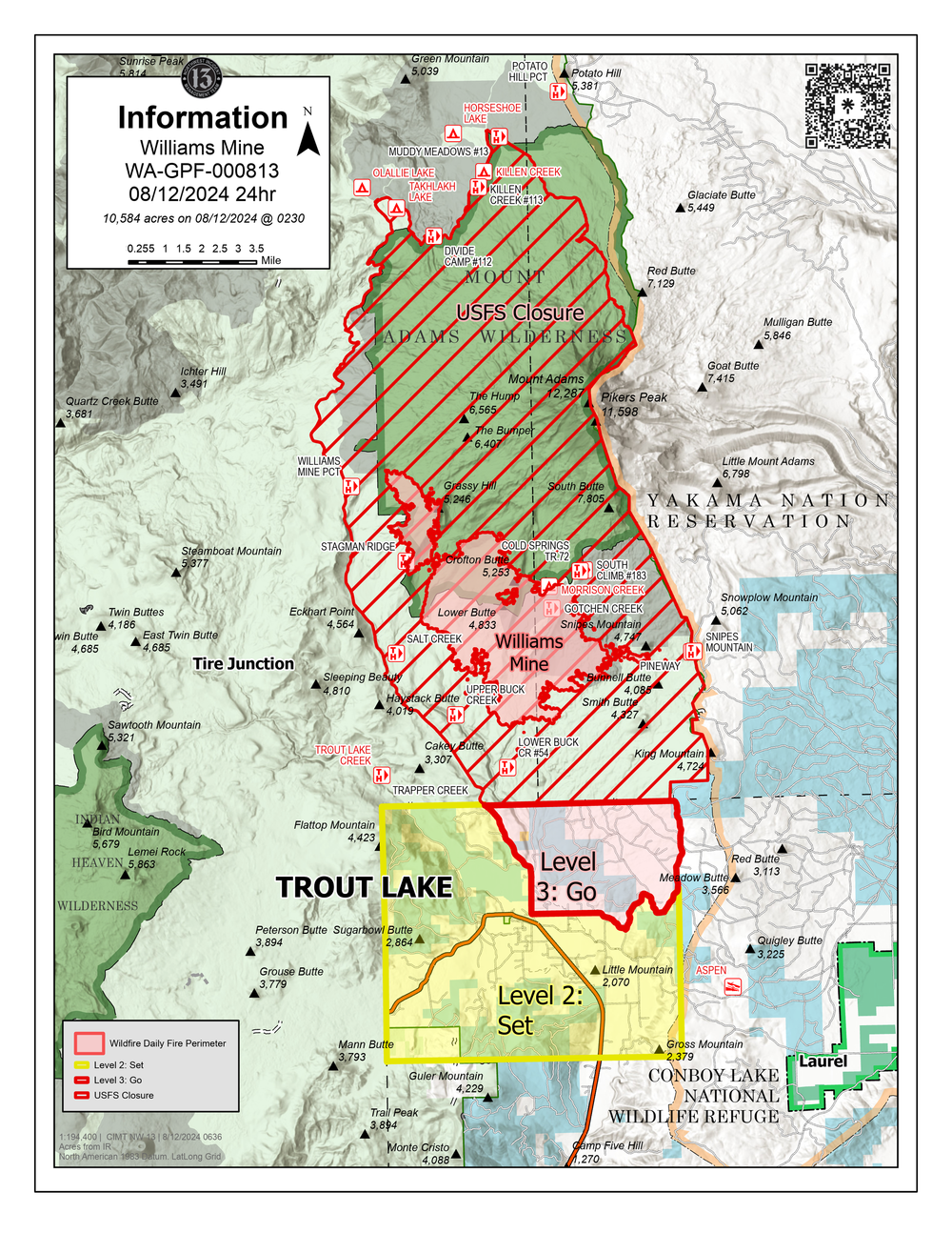 Williams Mine Fire doubles over weekend to 10,000 plus acres — Columbia ...