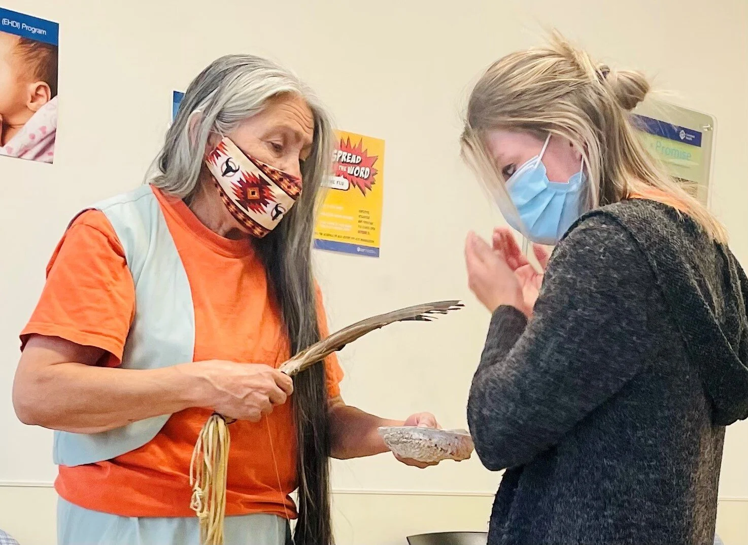 Smudging ceremony at the Child Health Clinic — #CovenantStrong