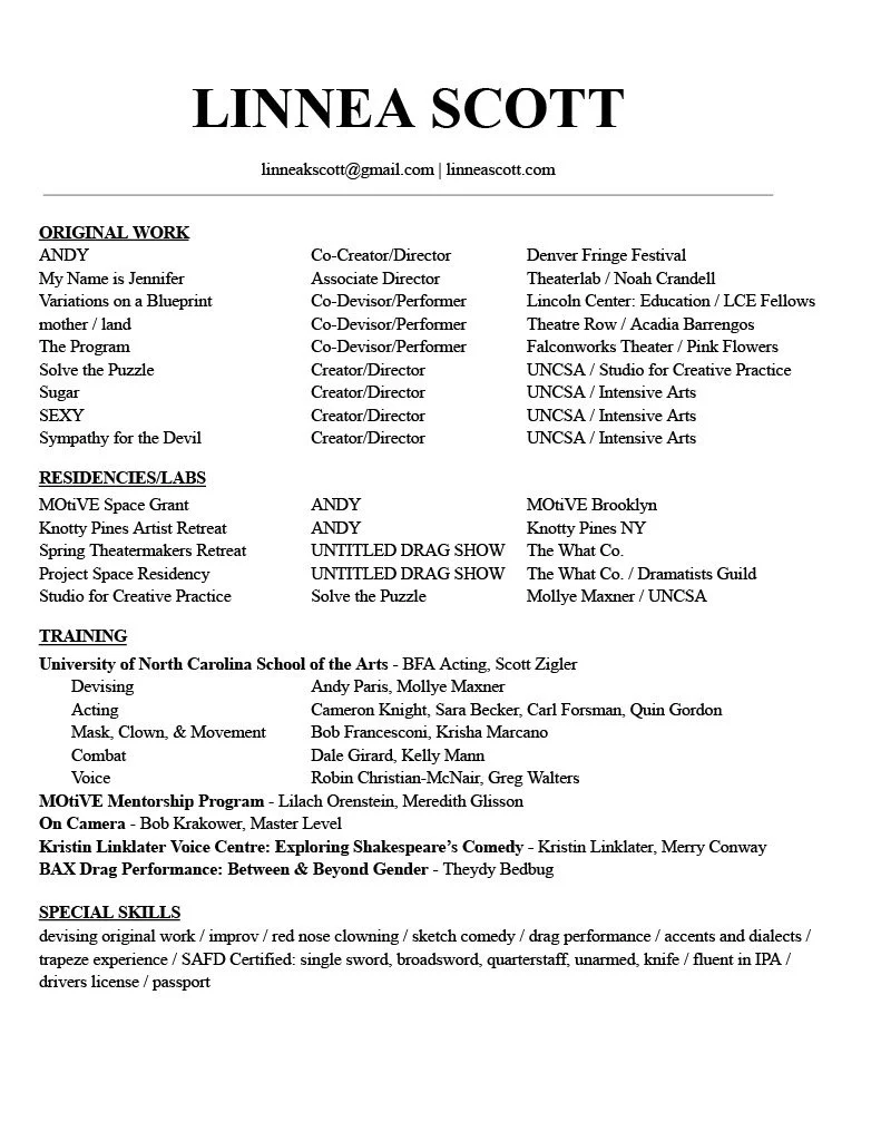 resume — Linnea Scott