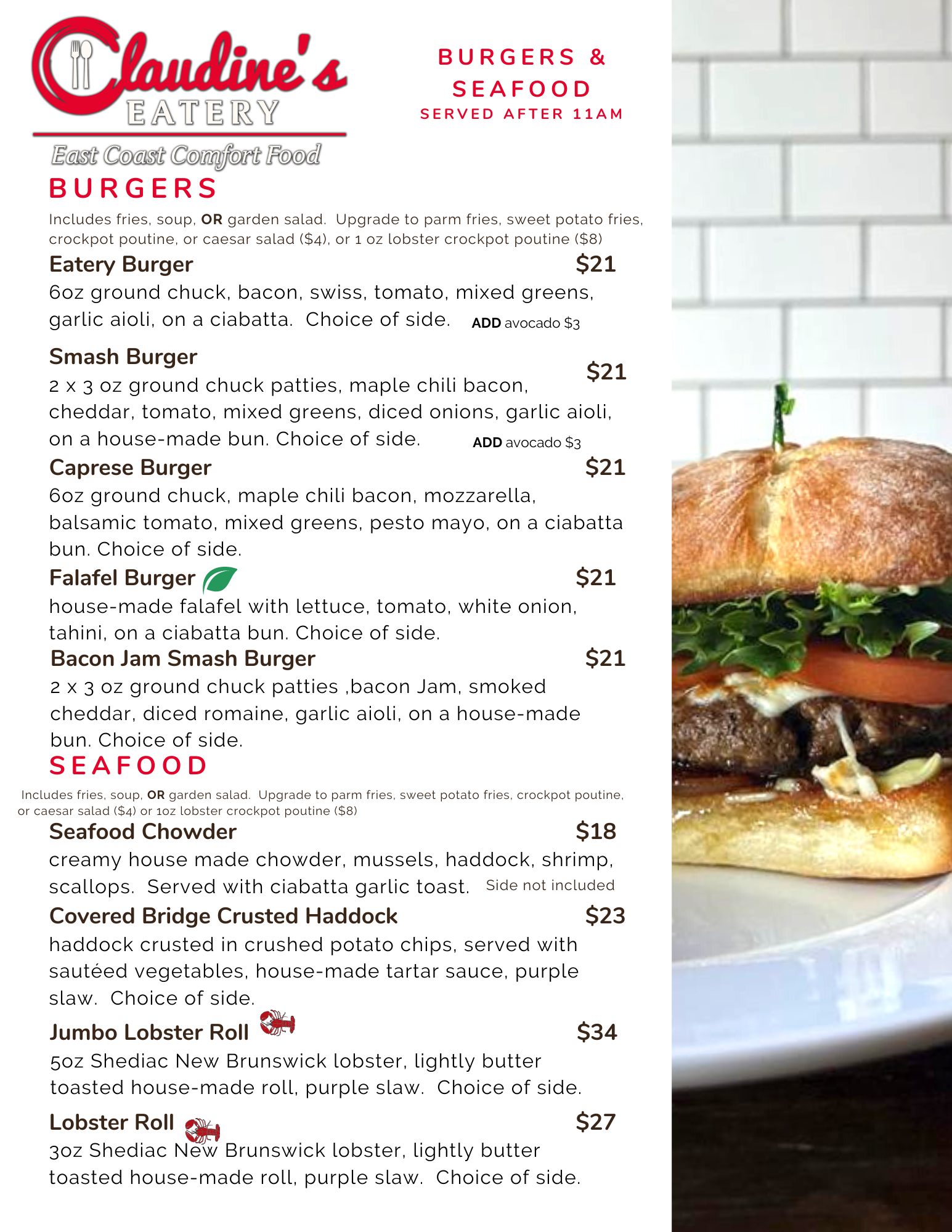 MENU — Claudine's Eatery