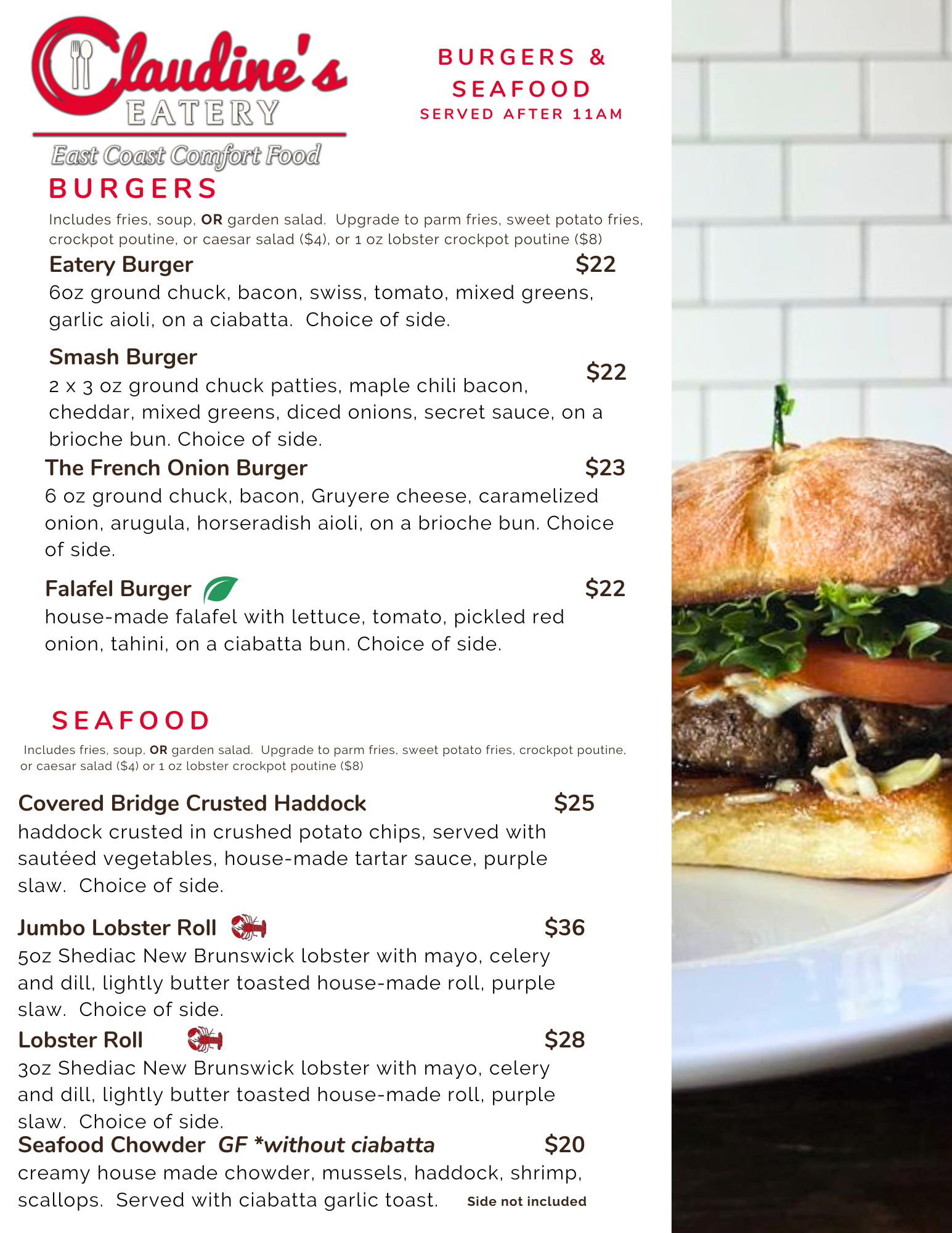 MENU — Claudine's Eatery