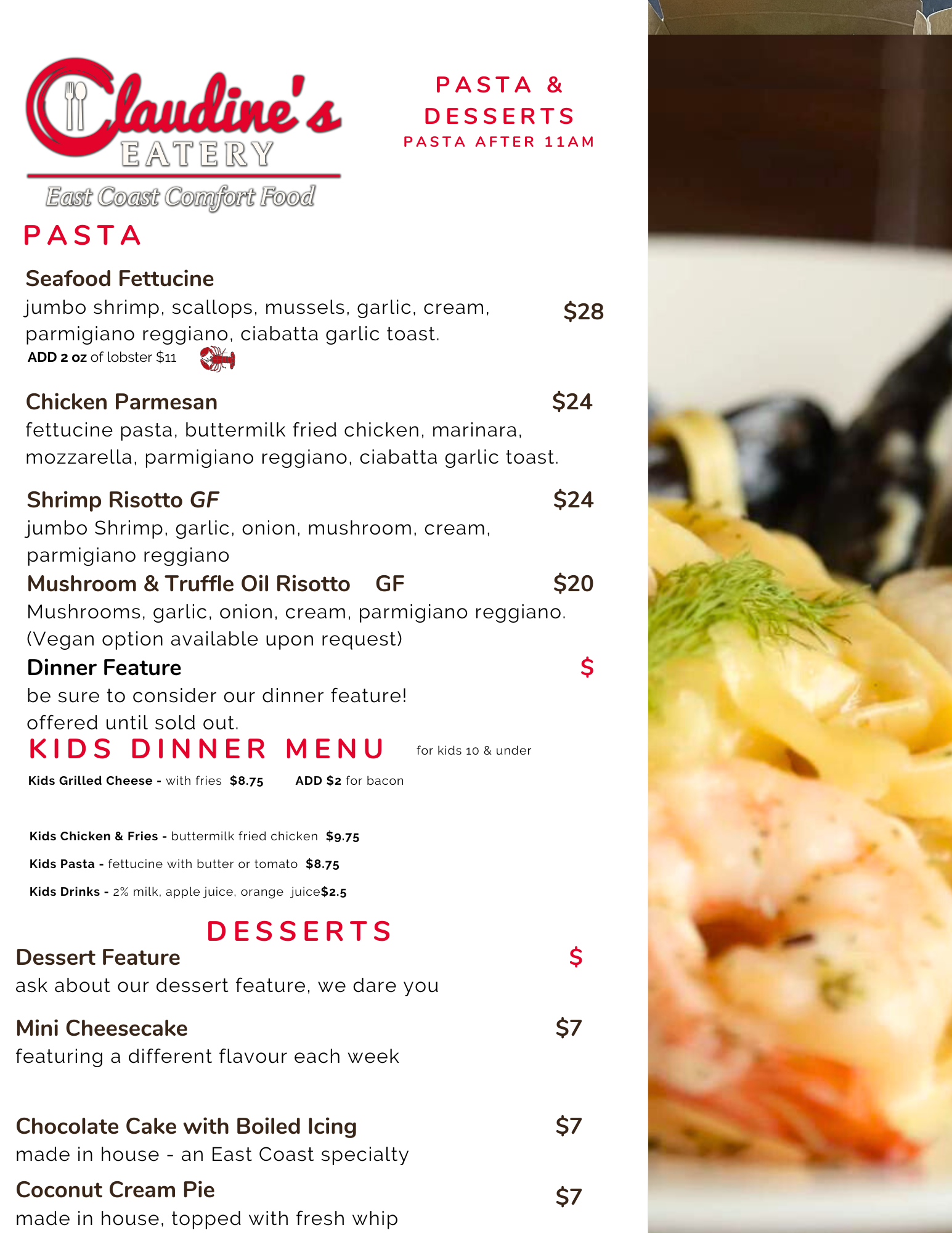 MENU — Claudine's Eatery