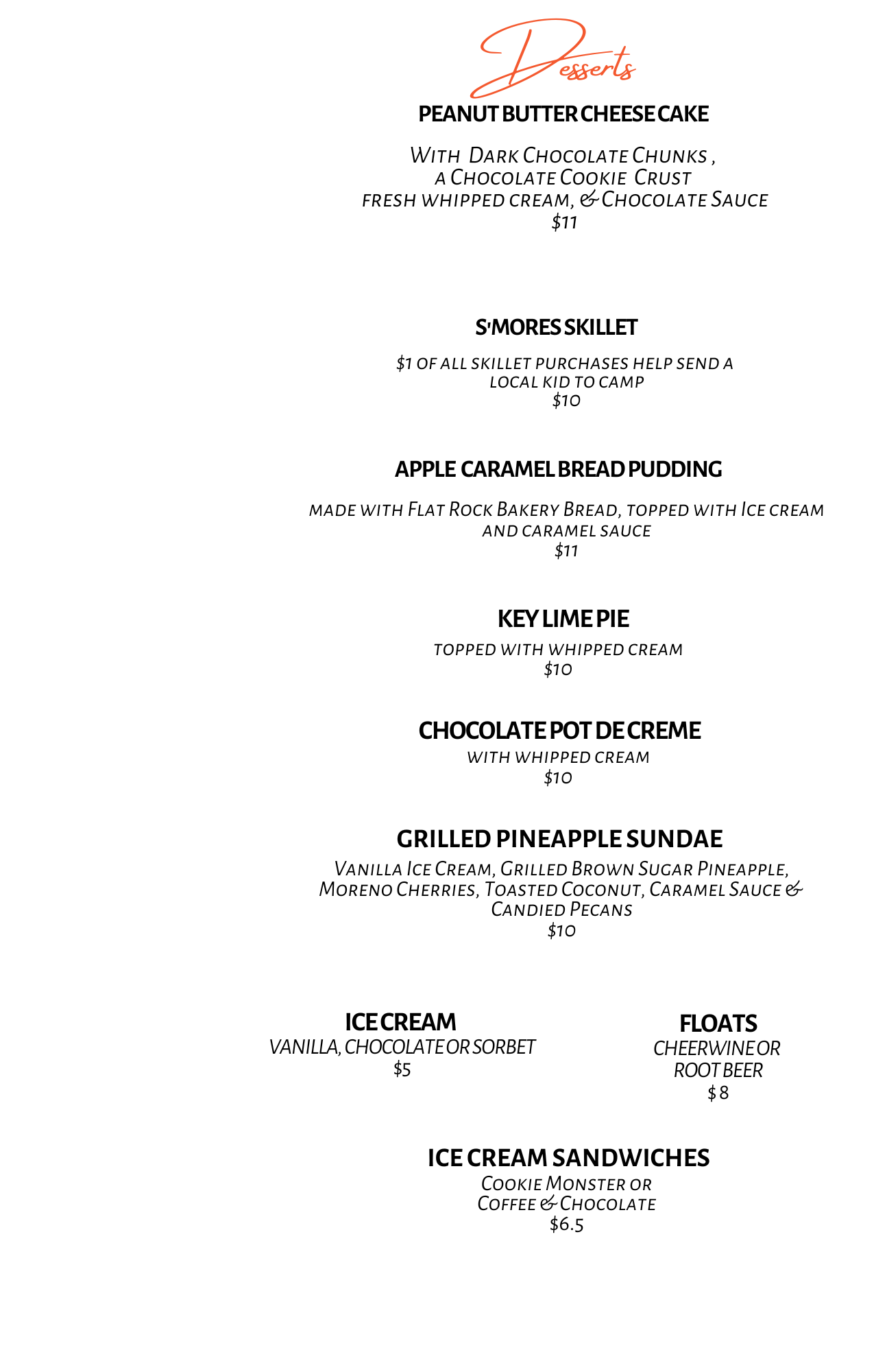Menus — Campfire Grill