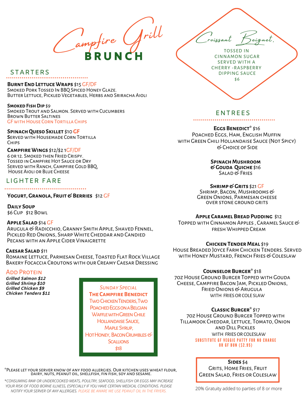 Menus — Campfire Grill