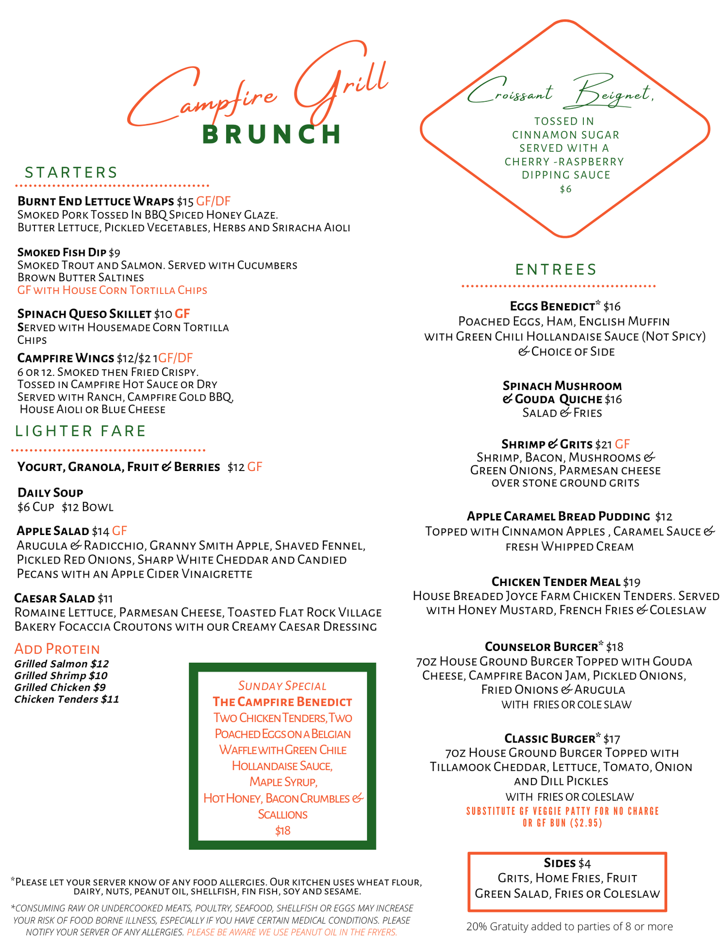 Menus — Campfire Grill