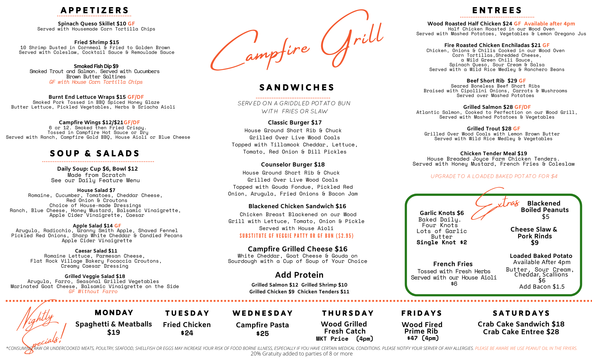 Menus — Campfire Grill