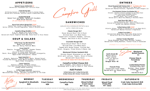 Menus — Campfire Grill