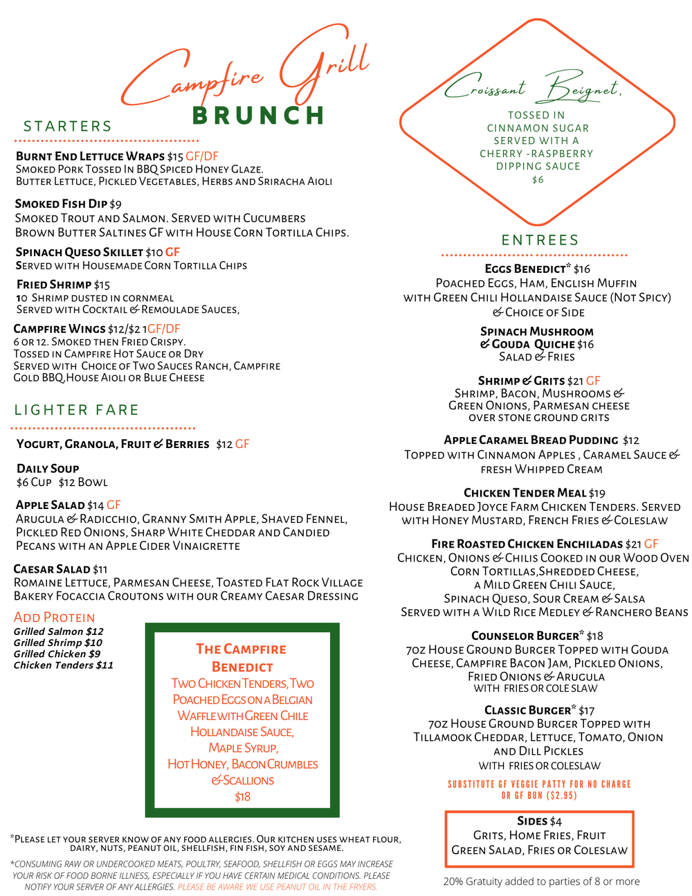 Menus — Campfire Grill