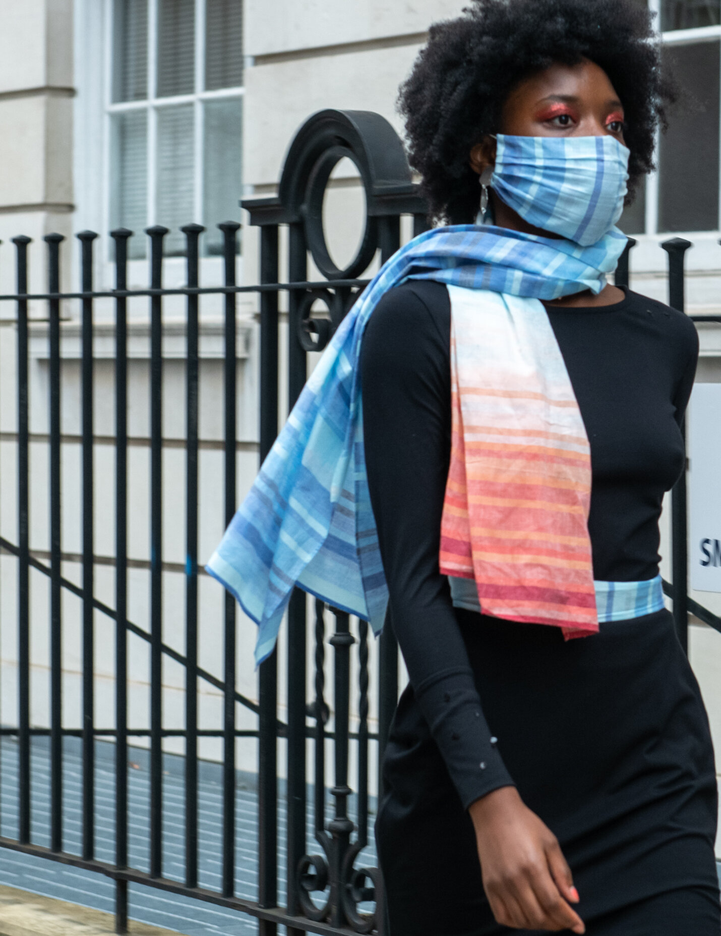 peace silk climate stripe scarf — Tammam