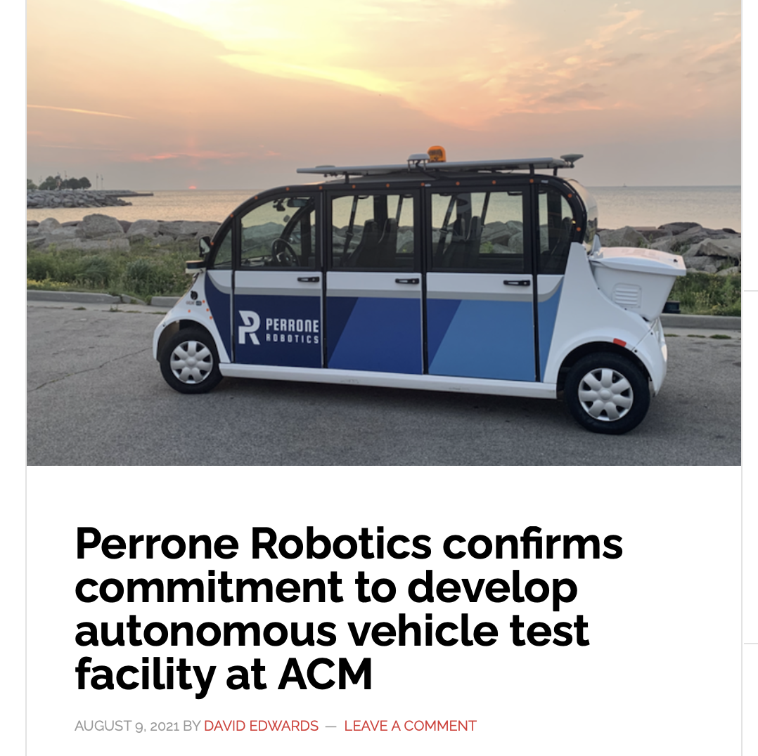 Perrone Robotics confirms commitment to develop autonomous vehicle test ...