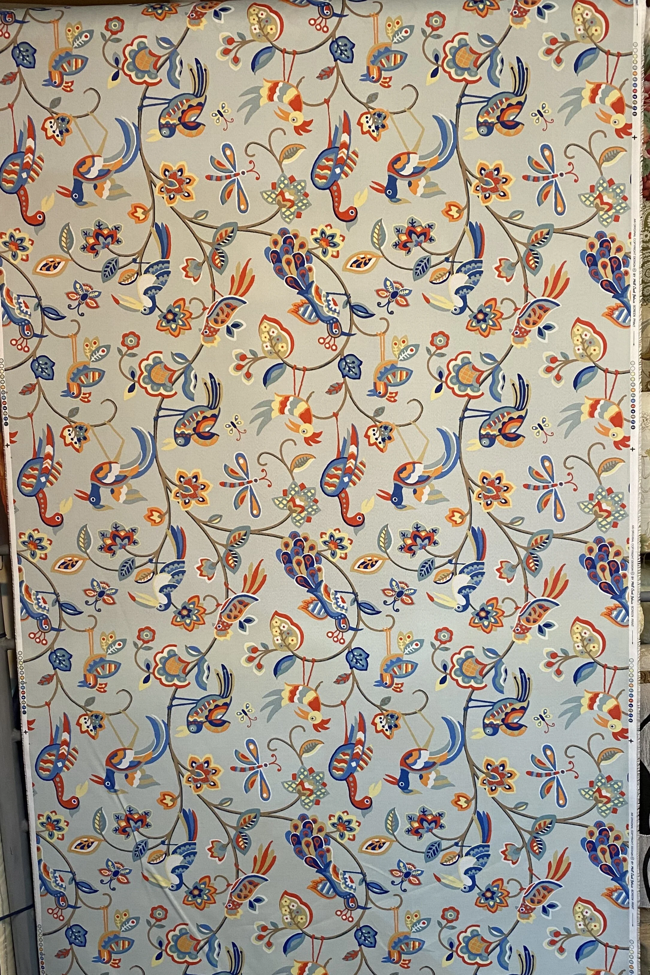 Drapery - Red Christmas Patterns on Lines — SAS Fabrics