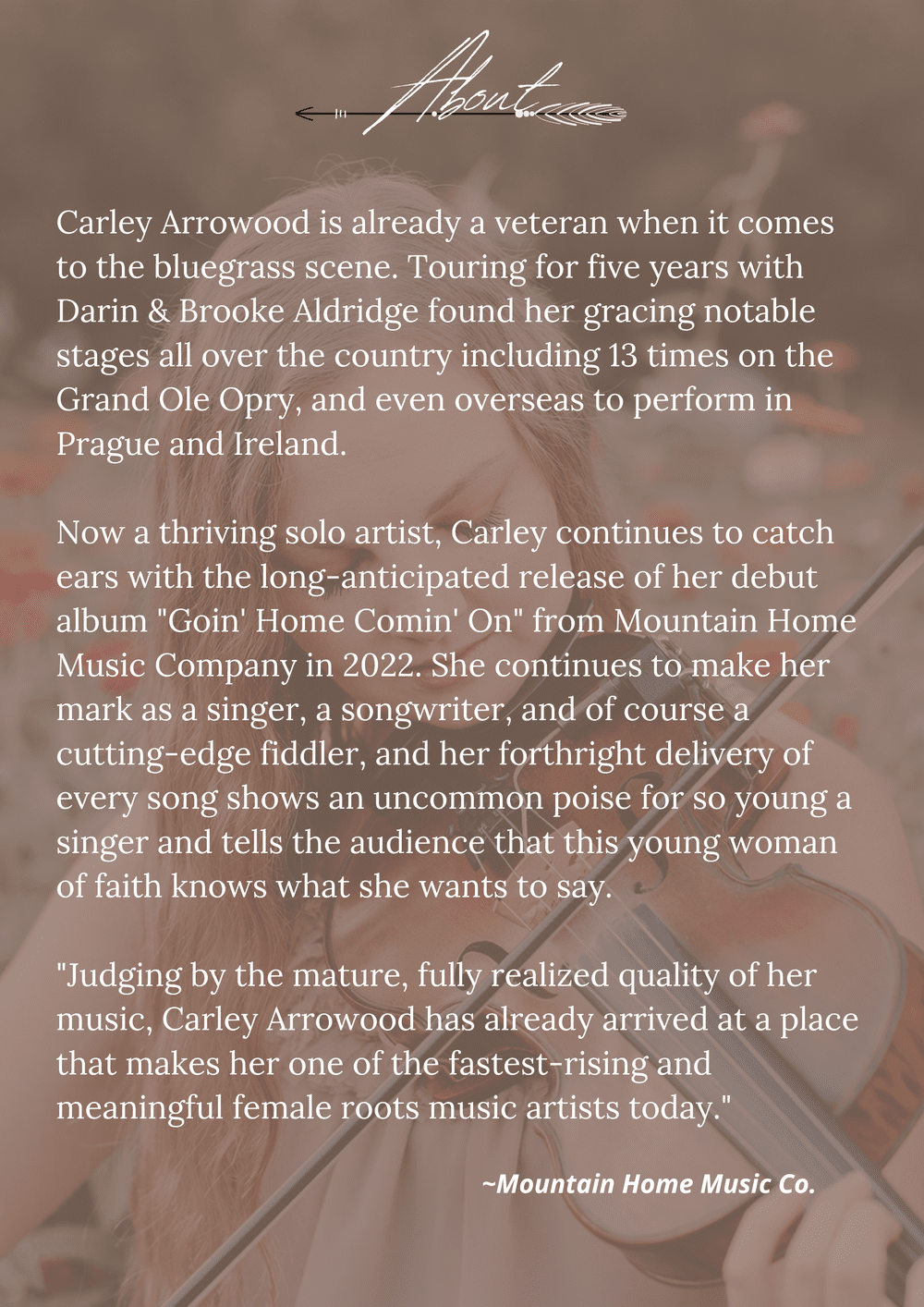 EPK — Carley Arrowood Music