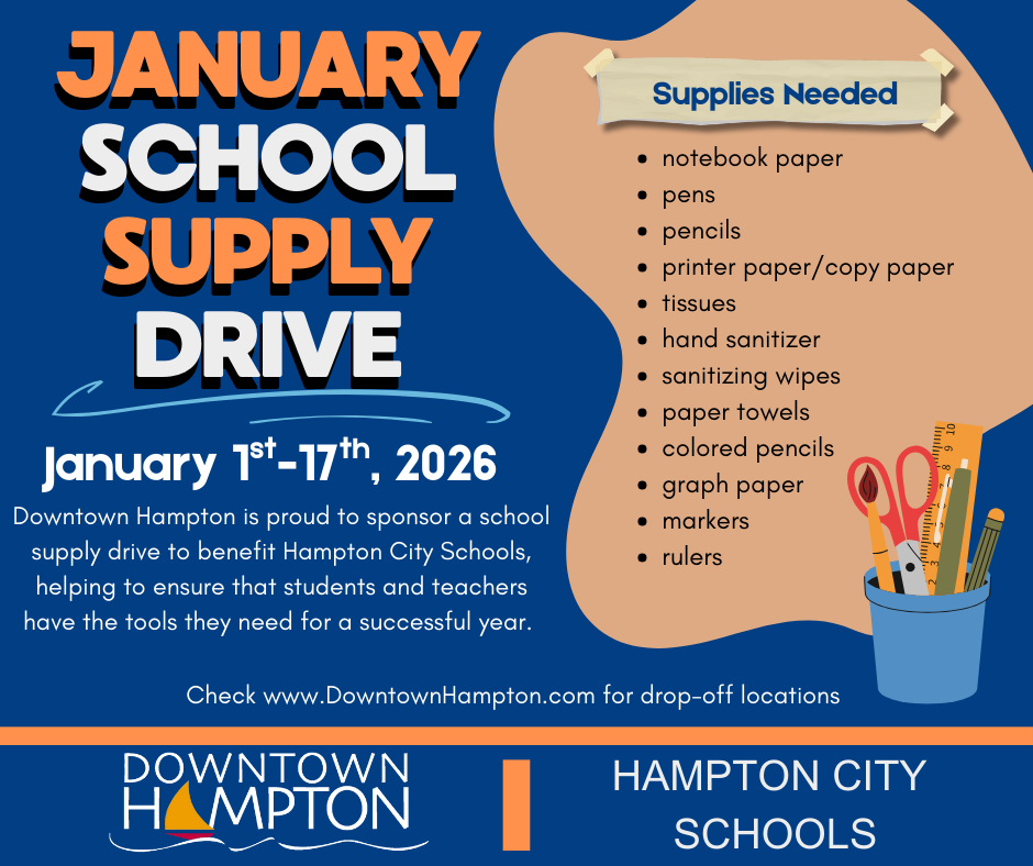 January School Supply Drive — Downtown Hampton