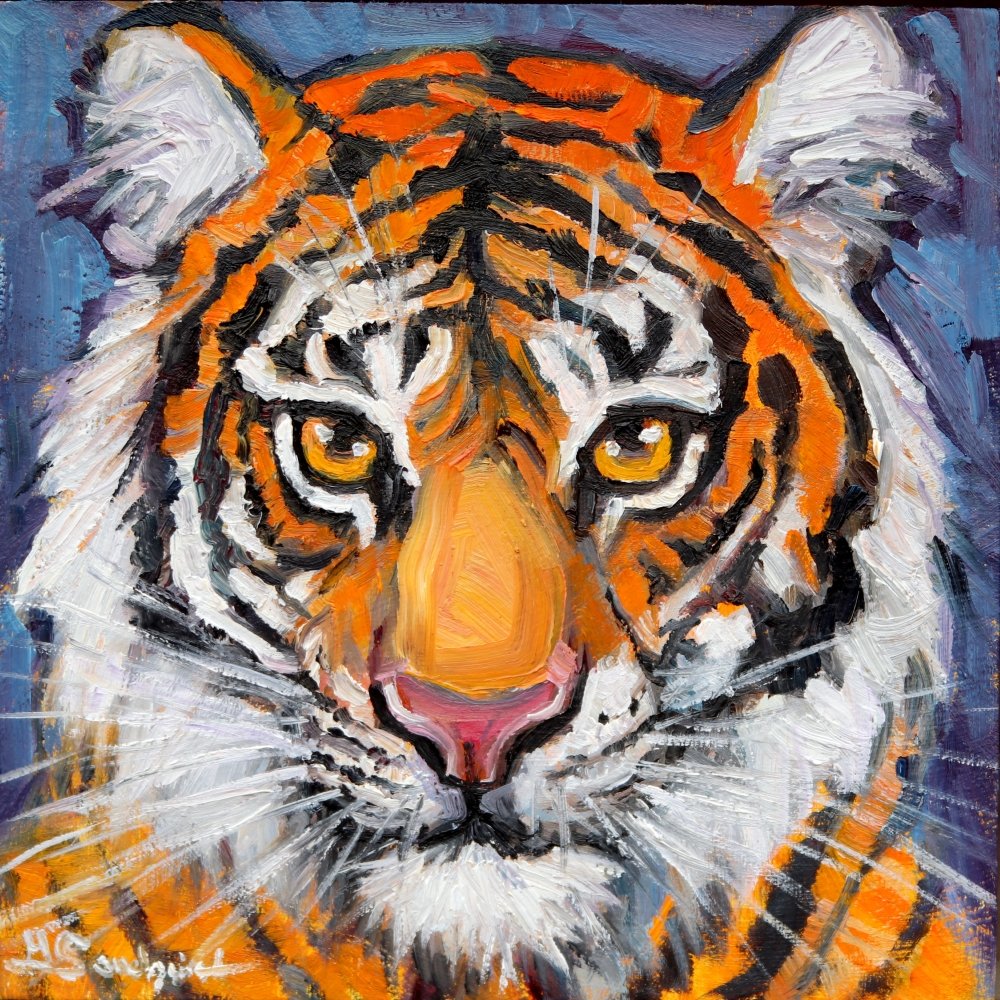 Tiger Face Painting Acrylic