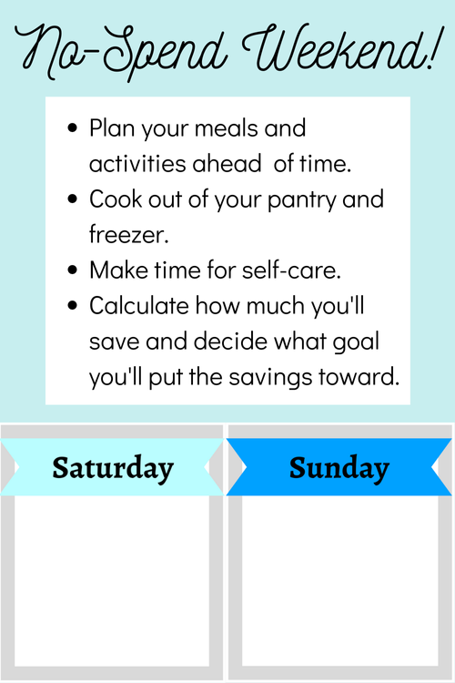 Have a No-Spend Weekend