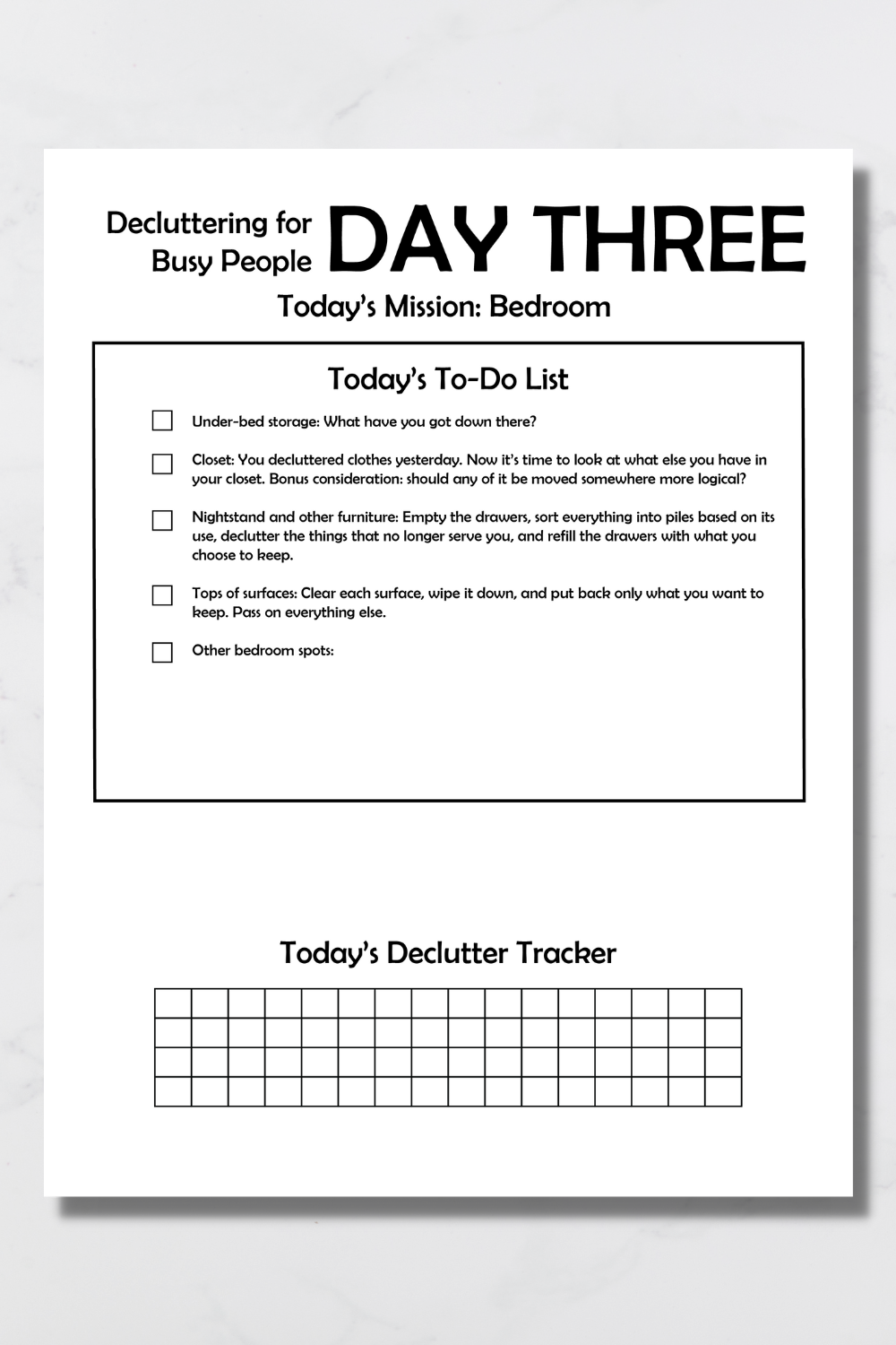 Downloadable Decluttering Checklist