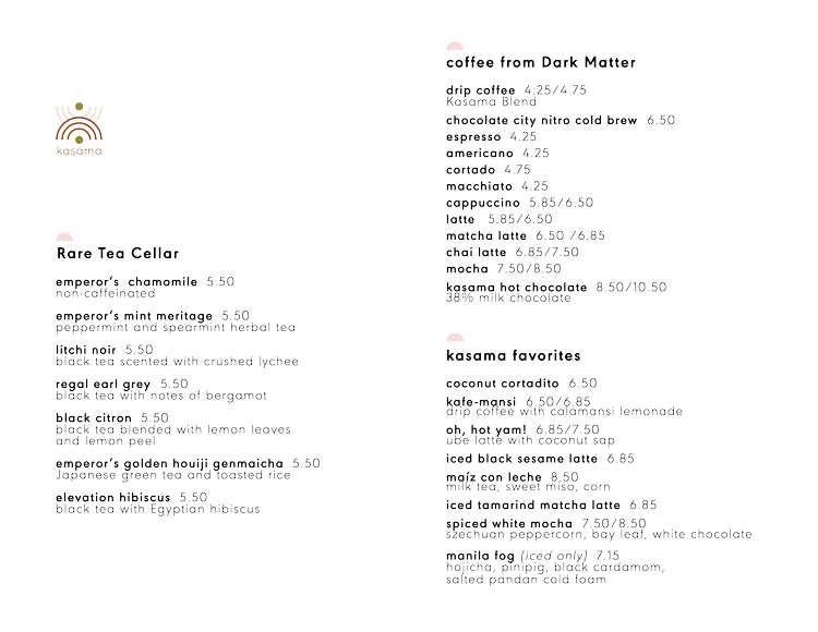 Menu — Kasama