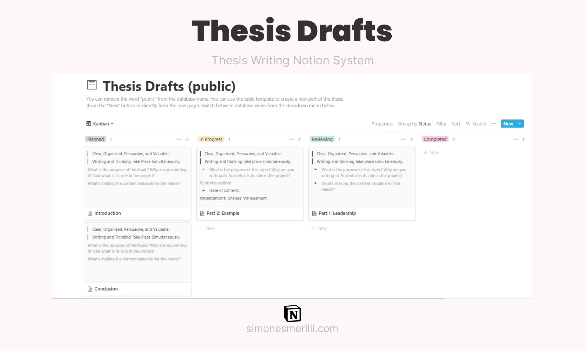 How I Use Notion for Writing a Thesis