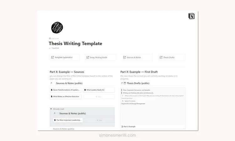 How I Use Notion for Writing a Thesis