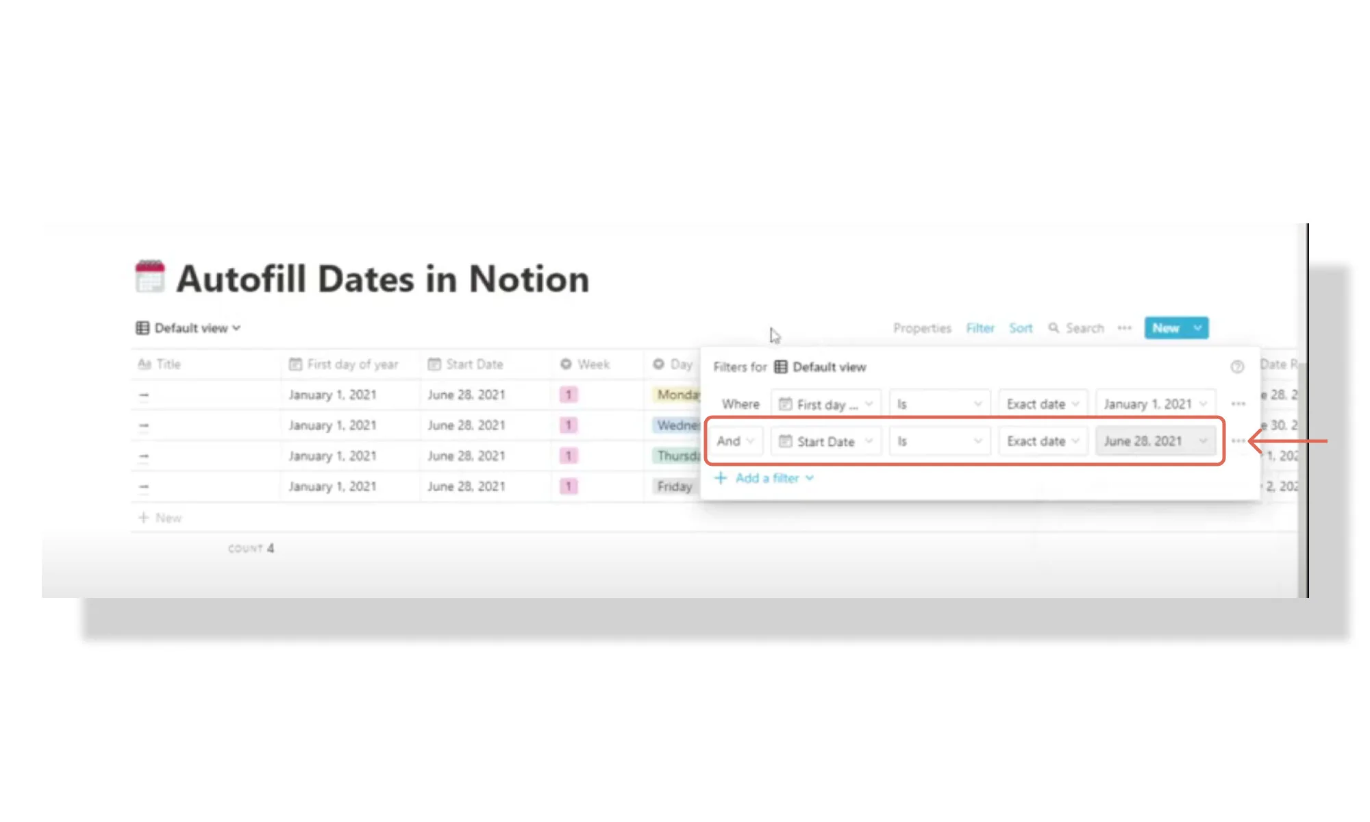 How to automatically calculate dates in Notion