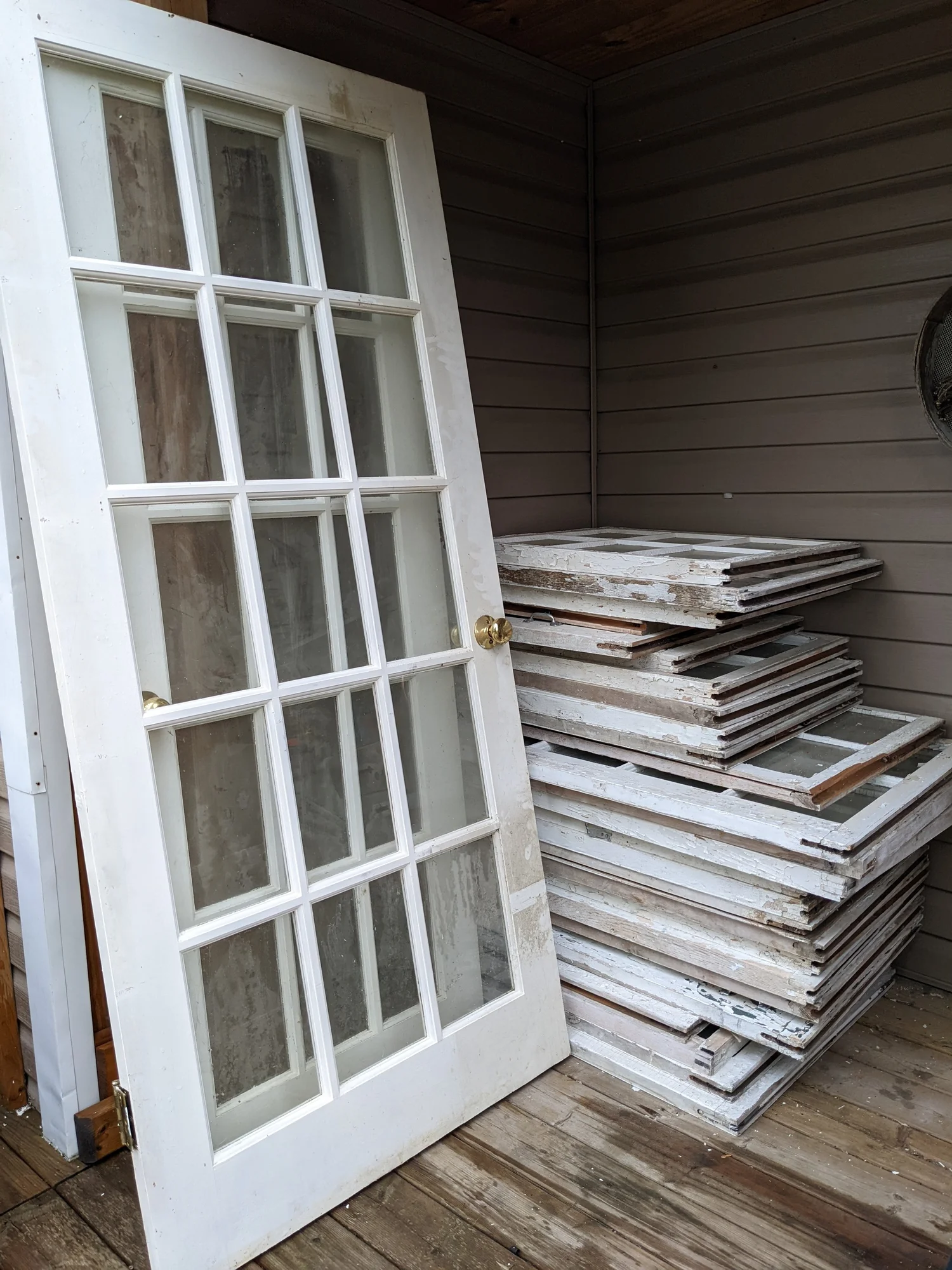 DIY Greenhouse Part 2: Installing the Antique Windows, the Walls, and ...
