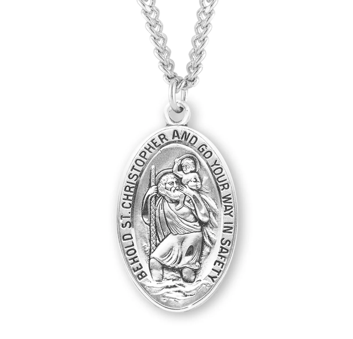 Saint Christopher Rounded Edge Sterling Silver Medal — Old Mission ...