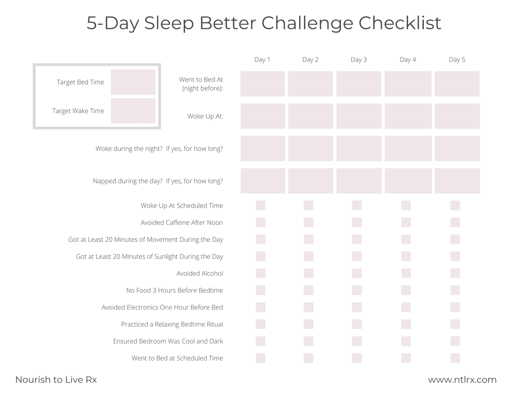 Sleep Challenge Dashboard | Improve Sleep Today - Join Us — Nourish to ...