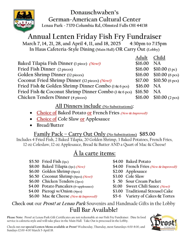 Fish Fry — Donauschwaben German-American Cultural Center