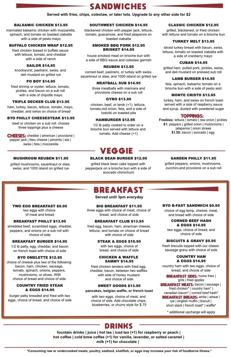 Food Menu — The Grill