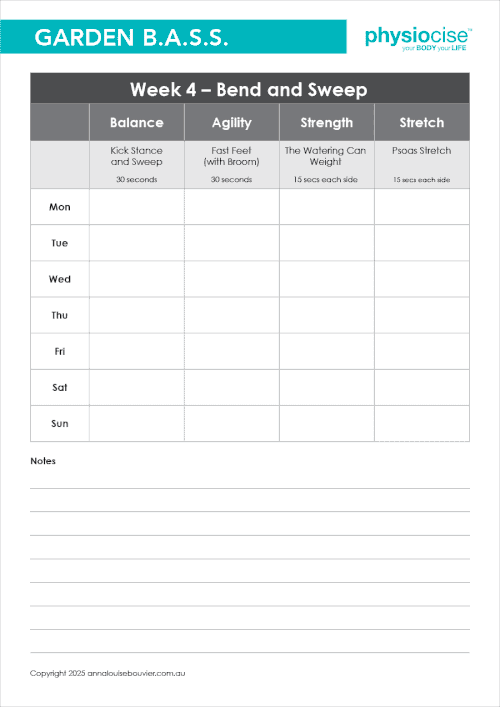 Garden B.A.S.S. Week 4 — Physiocise
