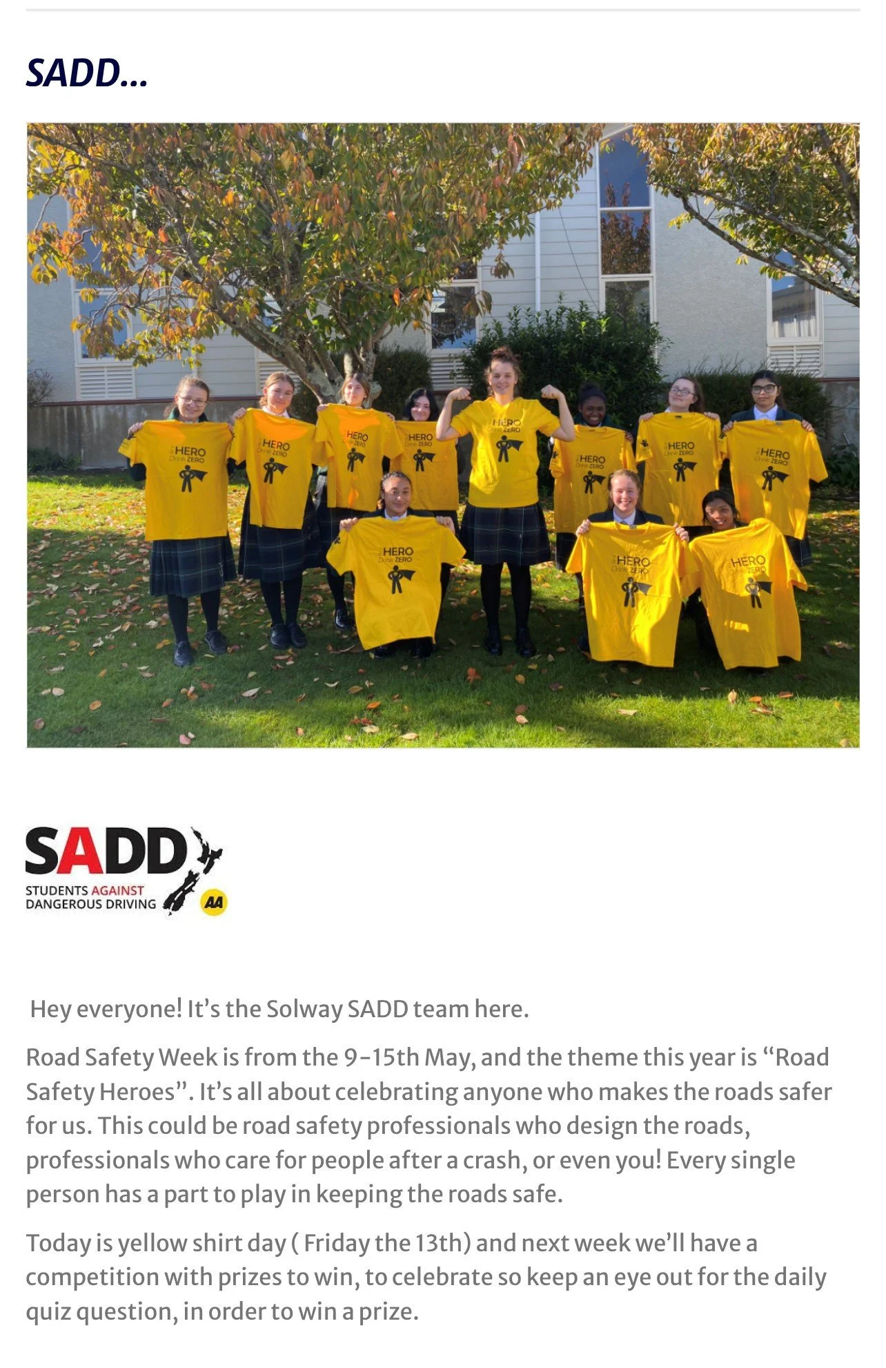 Road Safety Week 2023 - Who is your Road Safety Hero? — Students ...