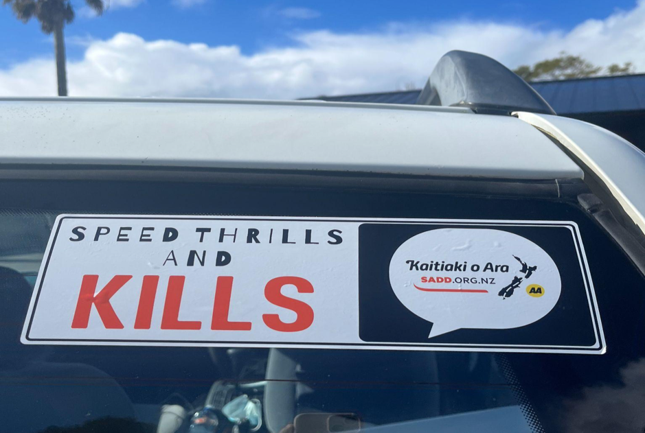 “Speed thrills and kills” - Hayley’s new SADD car bumper stickers ...