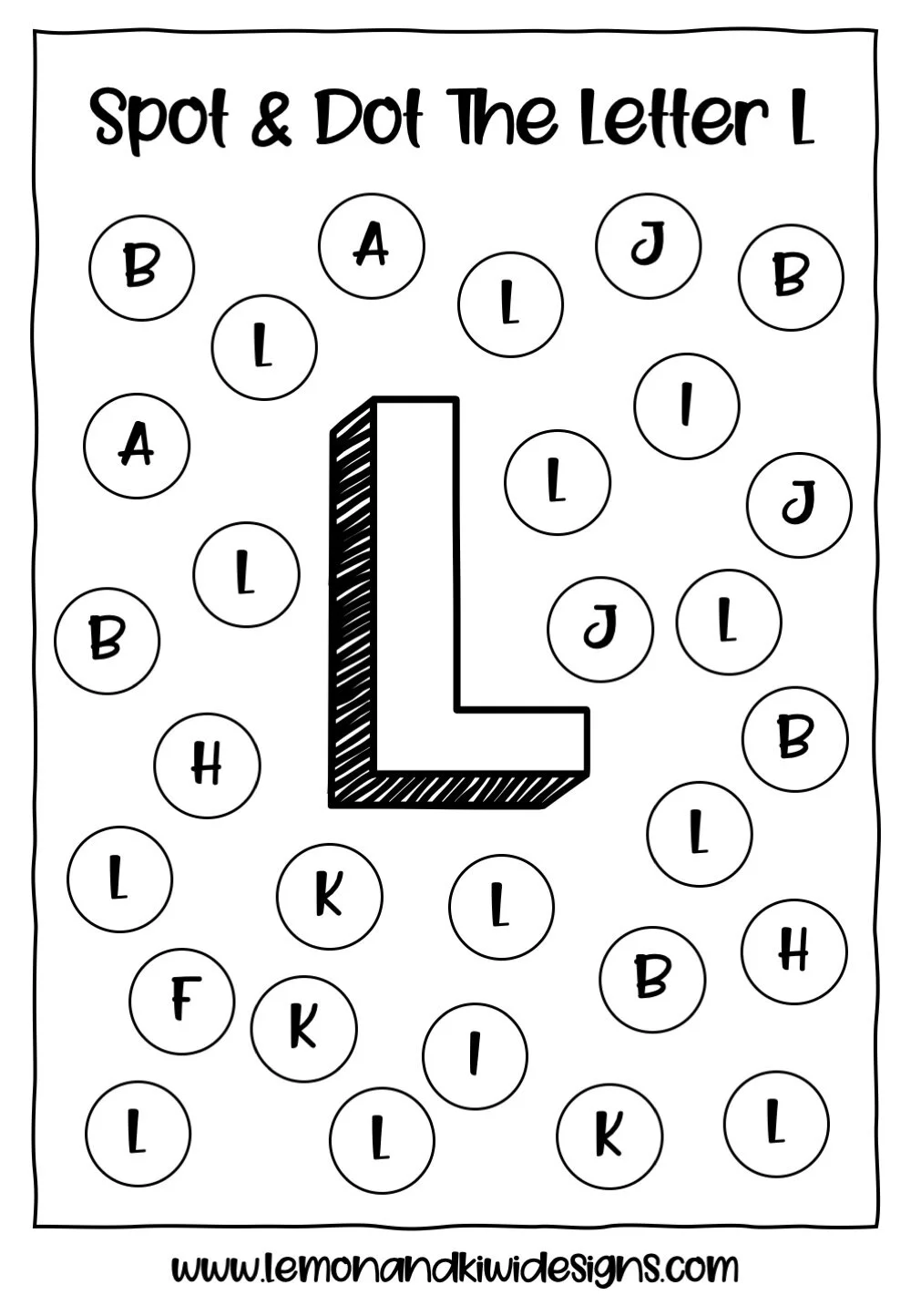 Alphabet Spot and Dot: Free Do-A-Dot Printables — Lemon & Kiwi Designs