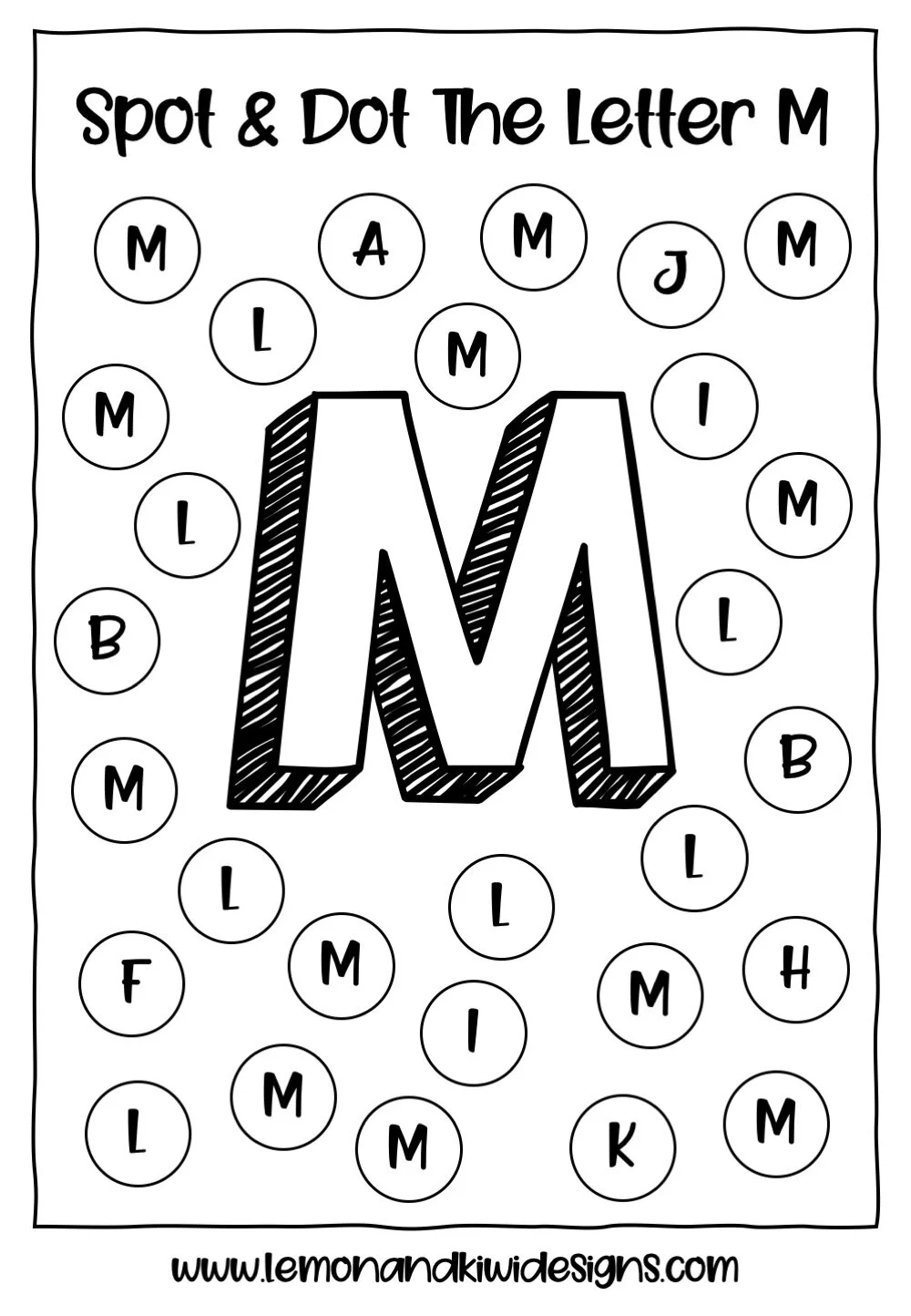 Alphabet Spot and Dot: Free Do-A-Dot Printables — Lemon & Kiwi Designs