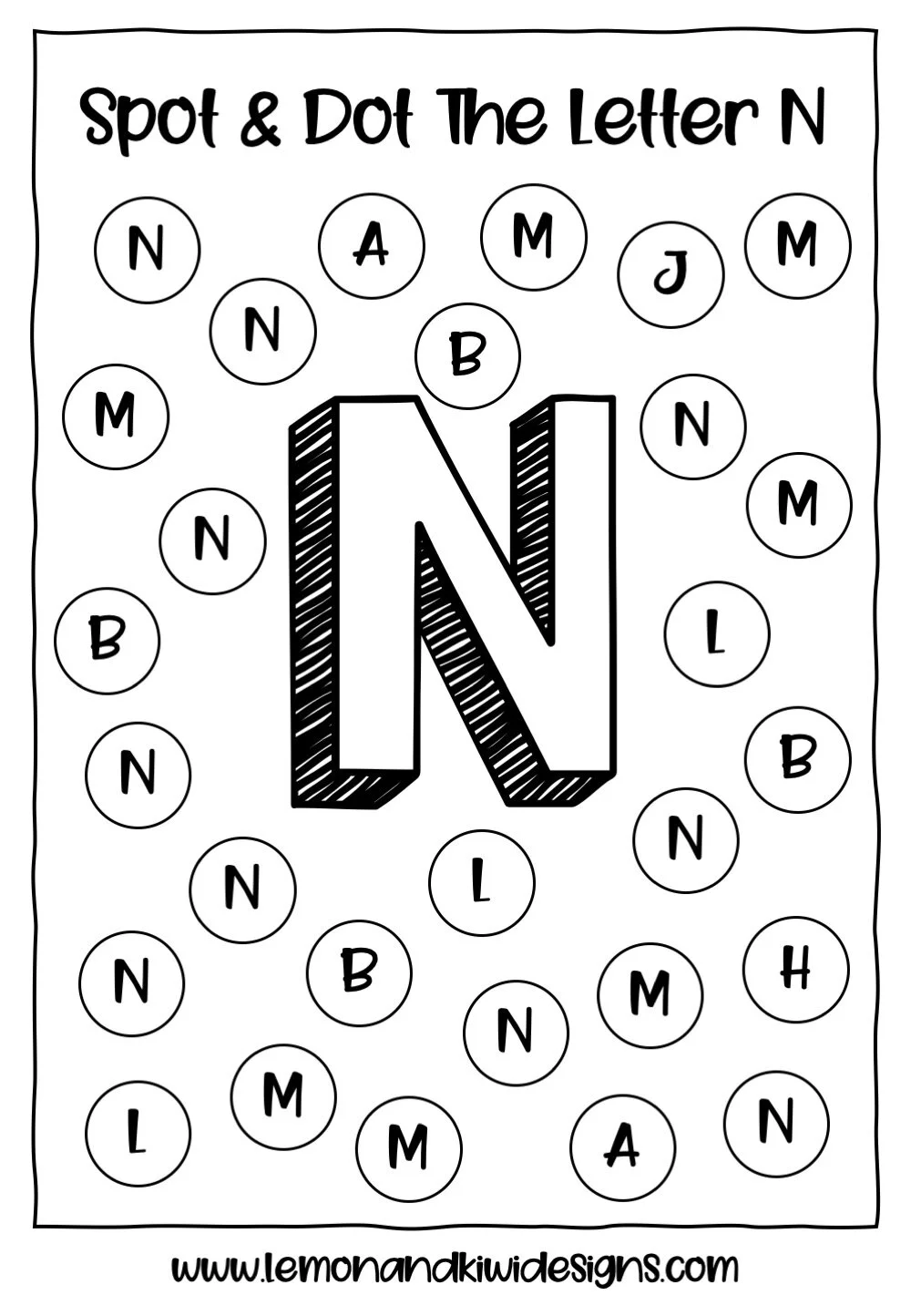 Alphabet Spot and Dot: Free Do-A-Dot Printables — Lemon & Kiwi Designs