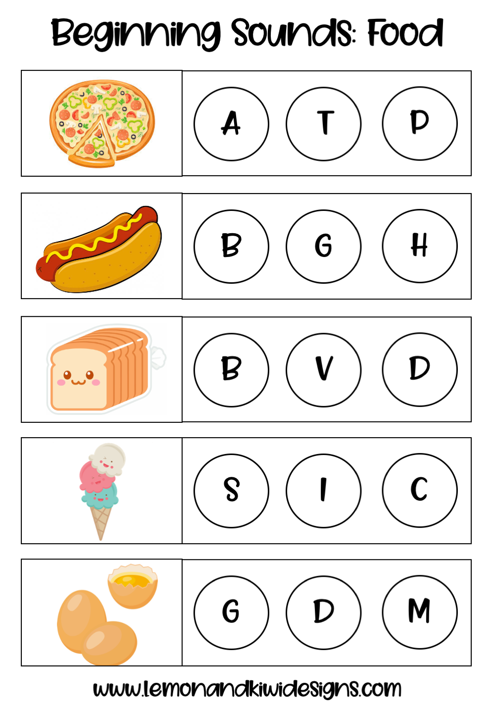 Beginning Sounds and Phonics Do-A-Dot Printables — Lemon & Kiwi Designs