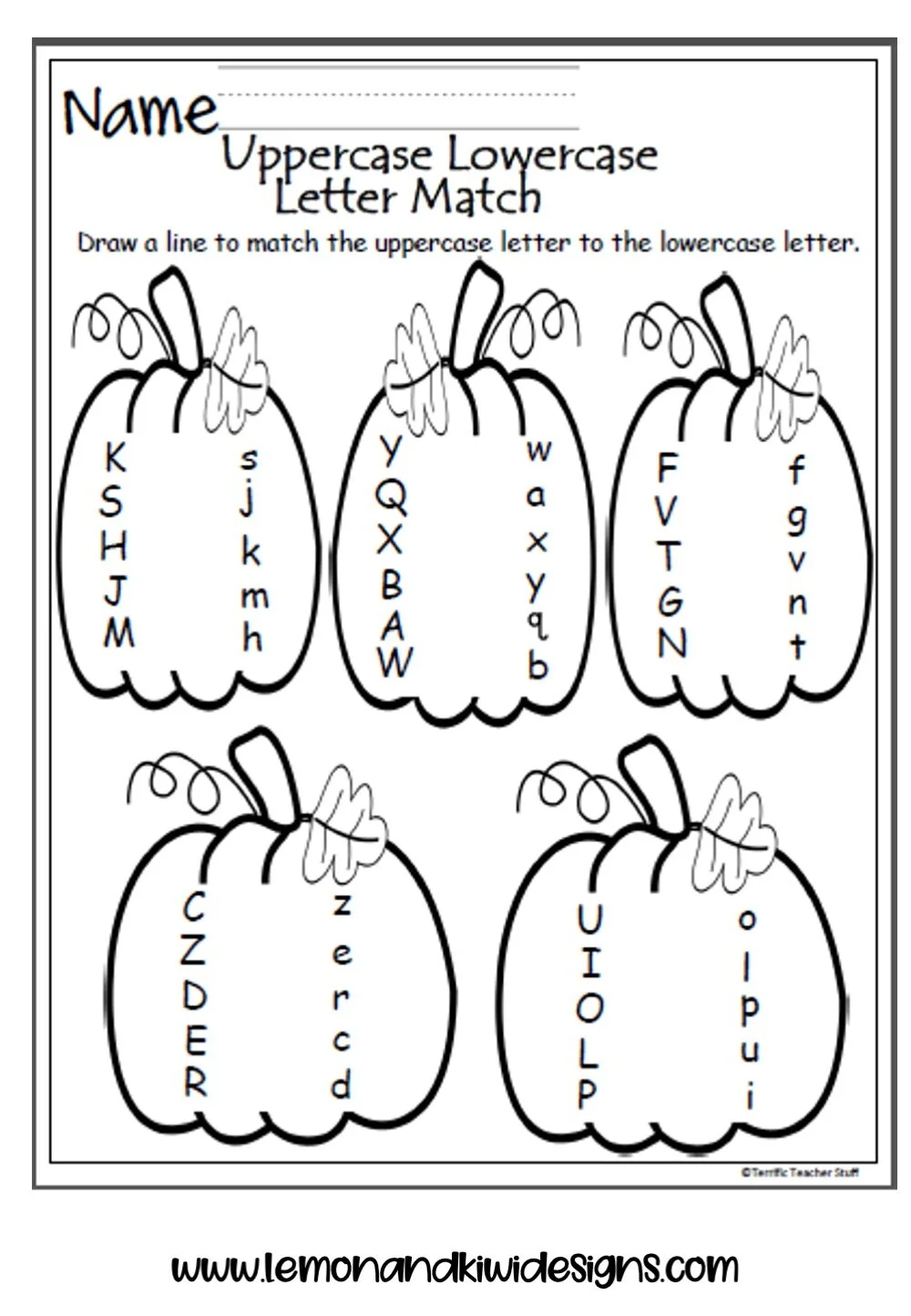 Free Halloween Literacy Worksheets for Preschoolers — Lemon & Kiwi Designs