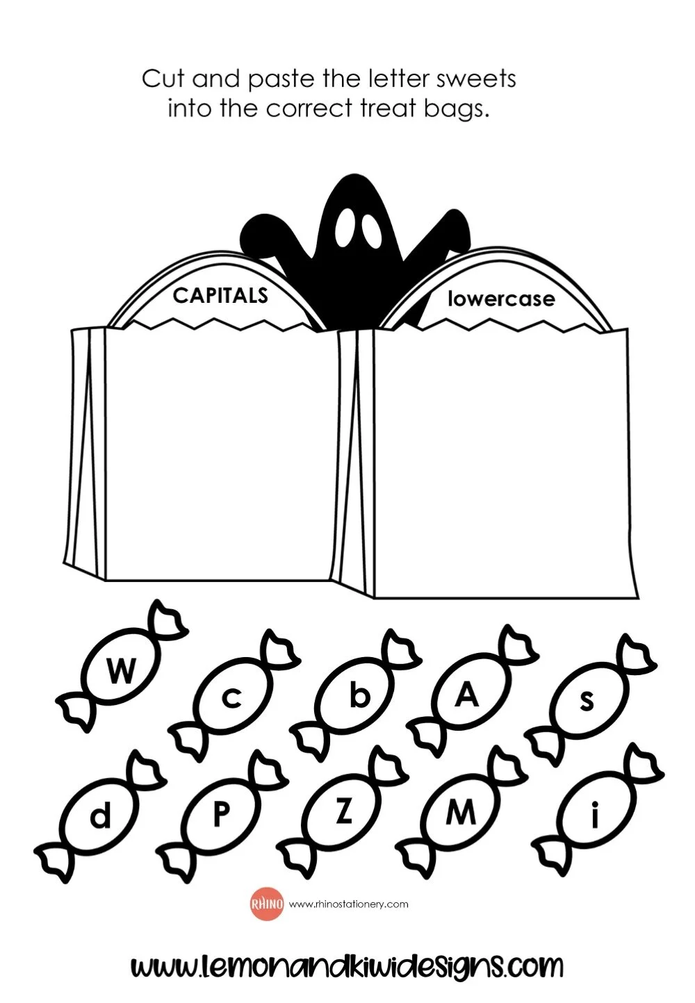 Free Halloween Literacy Worksheets for Preschoolers — Lemon & Kiwi Designs