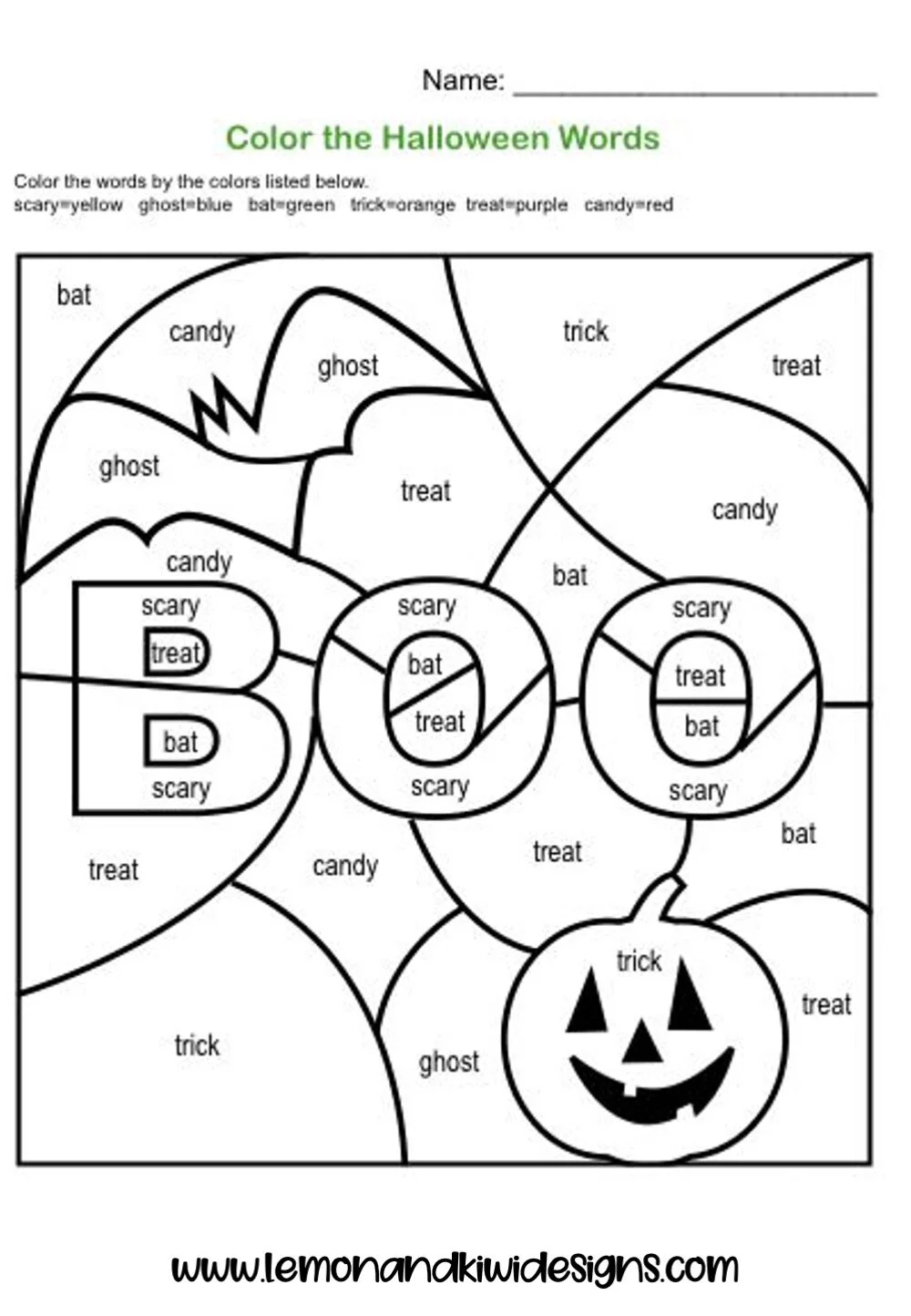 Free Halloween Literacy Worksheets for Preschoolers — Lemon & Kiwi Designs