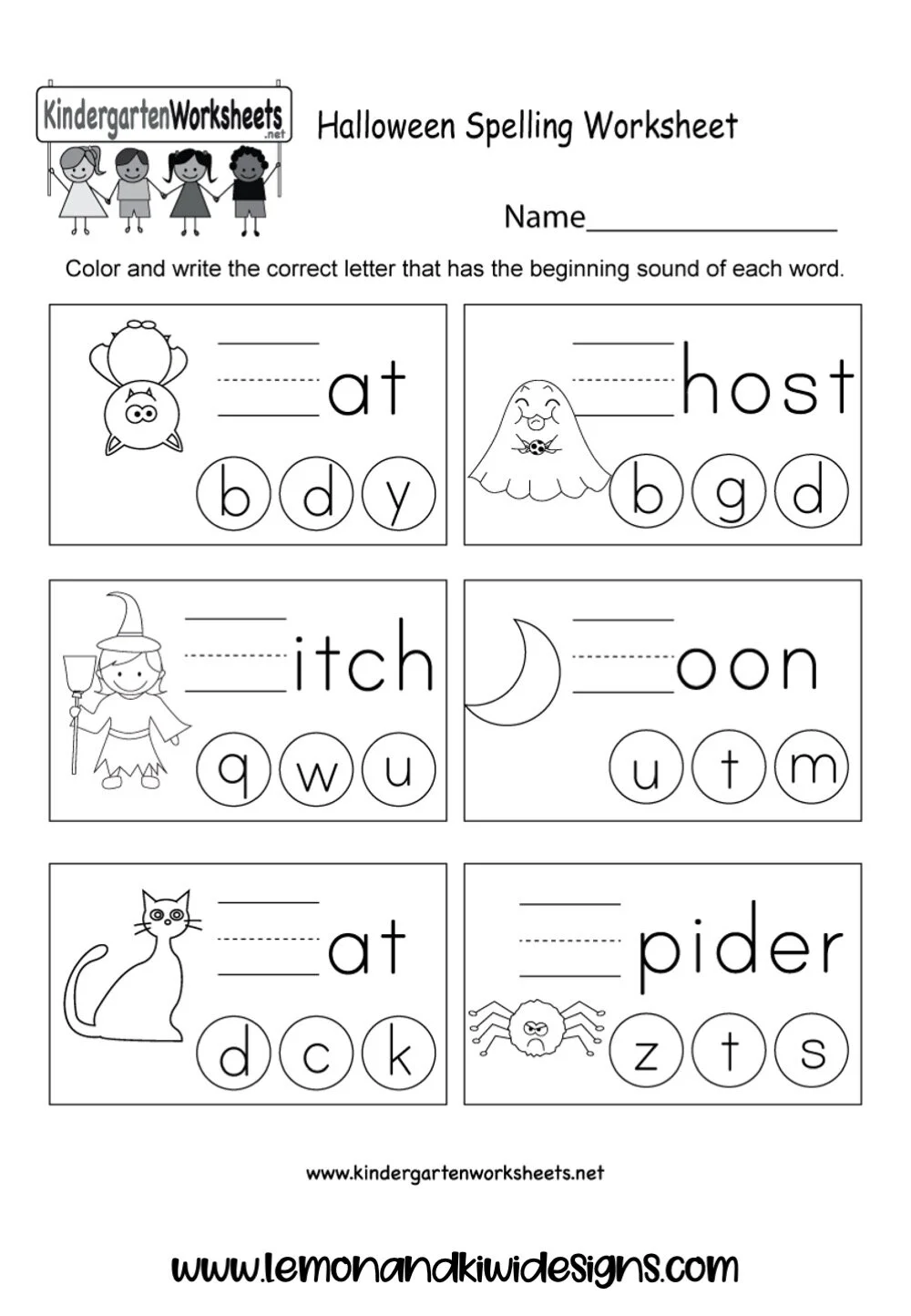 Free Halloween Literacy Worksheets for Preschoolers — Lemon & Kiwi Designs