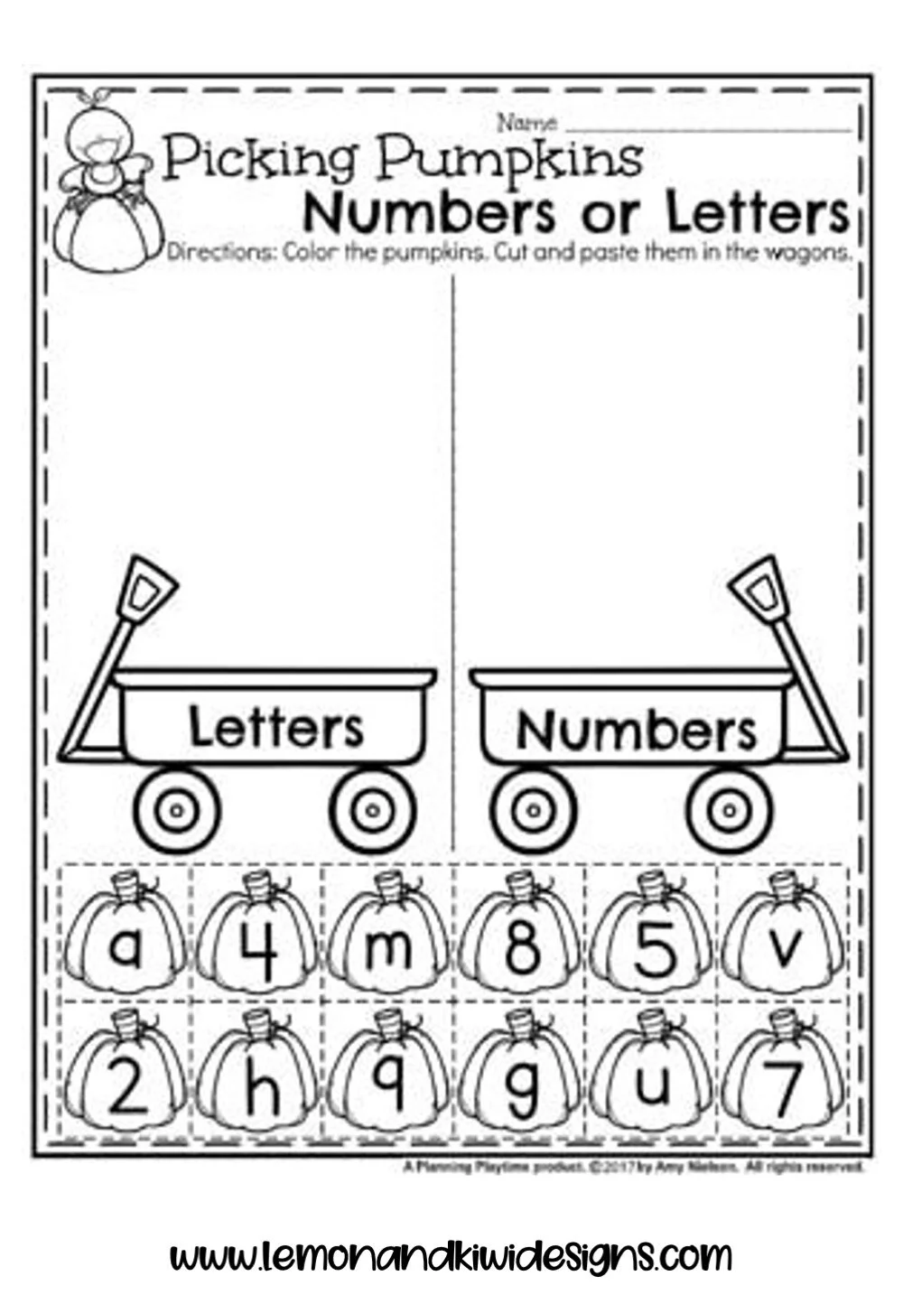 Free Halloween Literacy Worksheets for Preschoolers — Lemon & Kiwi Designs