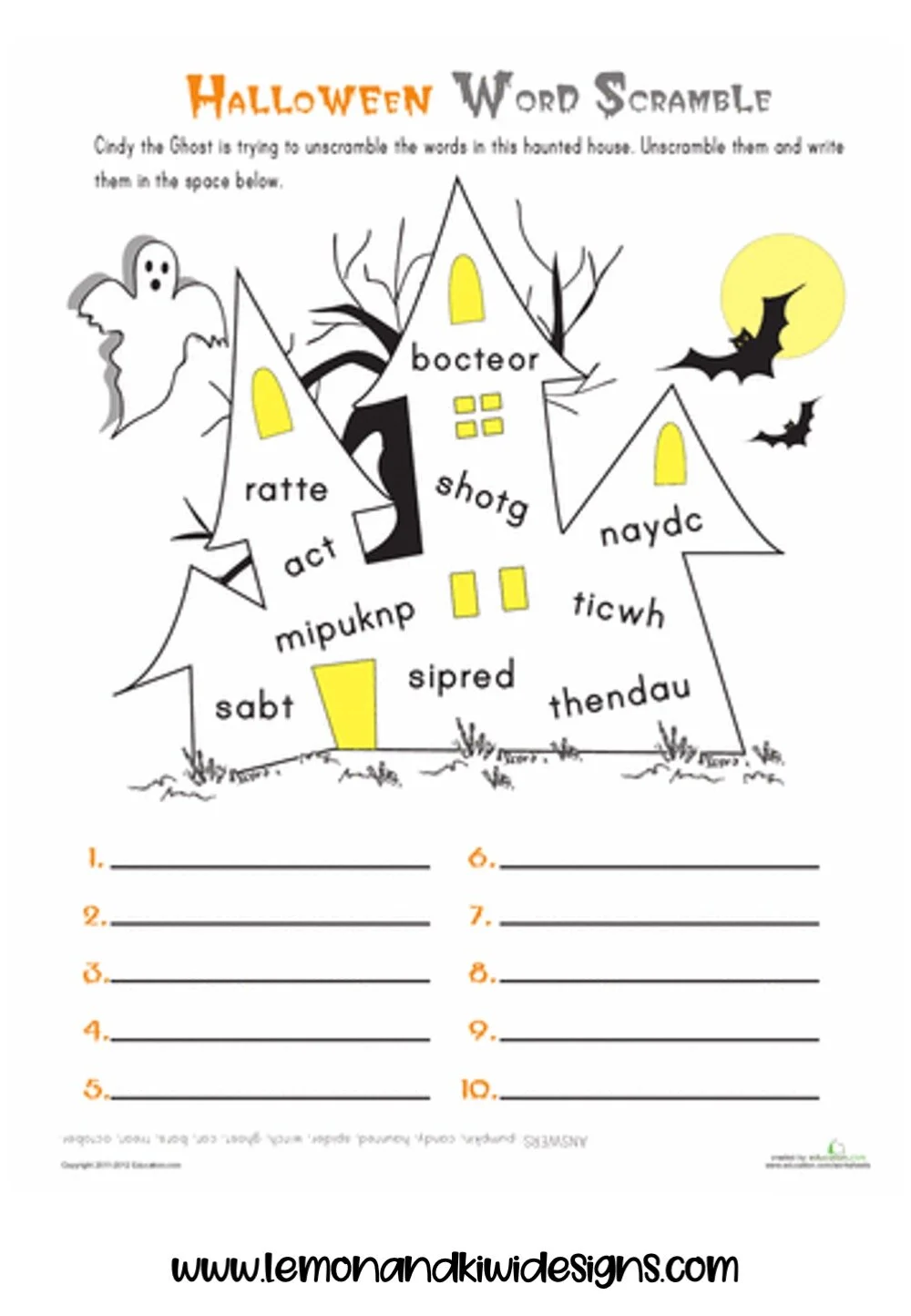 Free Halloween Literacy Worksheets for Preschoolers — Lemon & Kiwi Designs