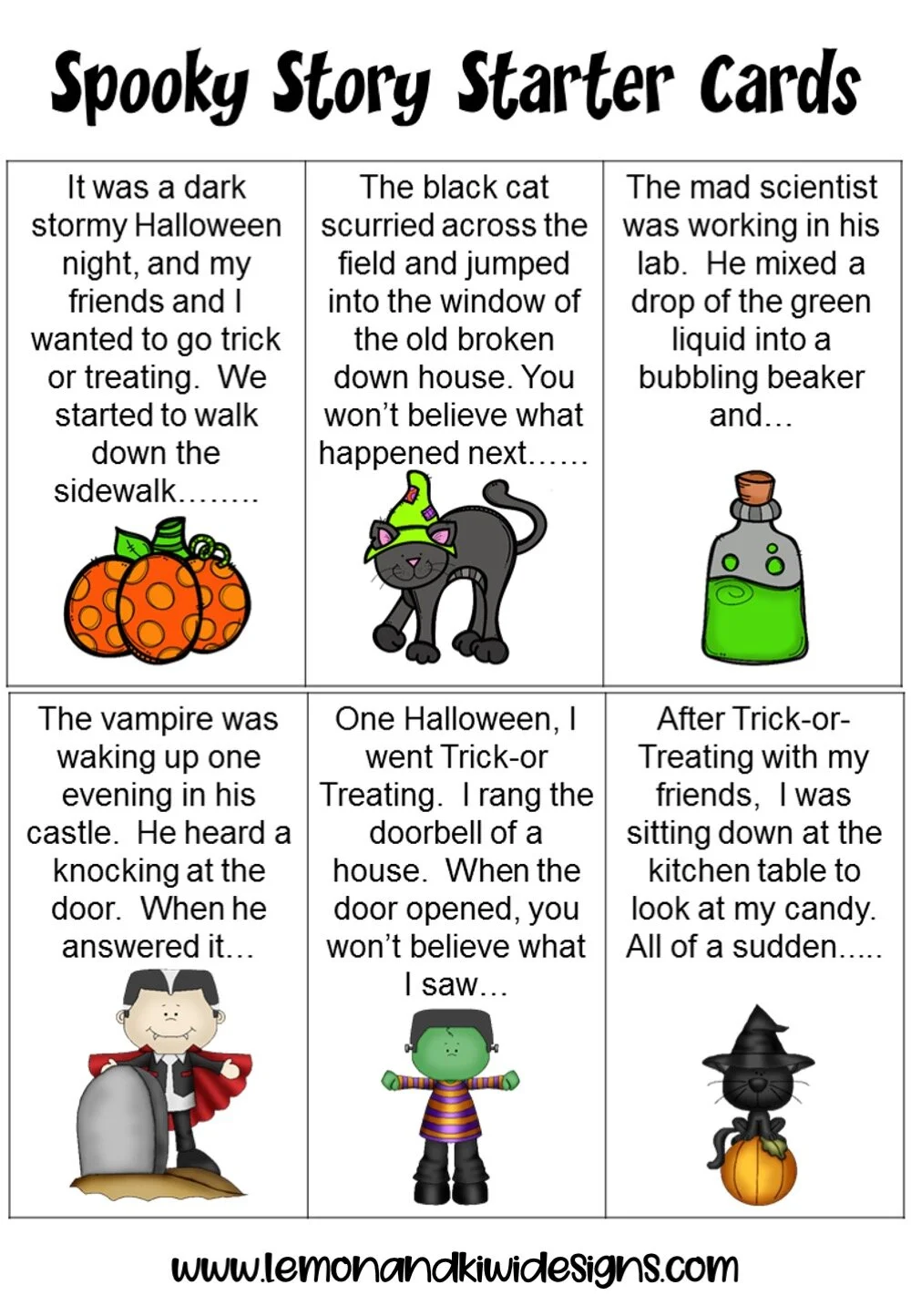 Free Halloween Literacy Worksheets for Preschoolers — Lemon & Kiwi Designs