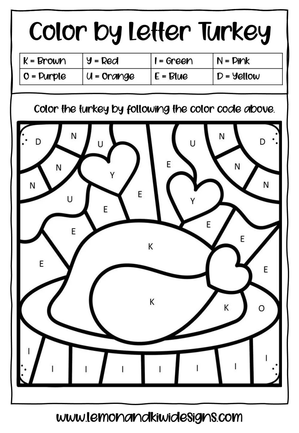 Free Thanksgiving Literacy Printables — Lemon & Kiwi Designs