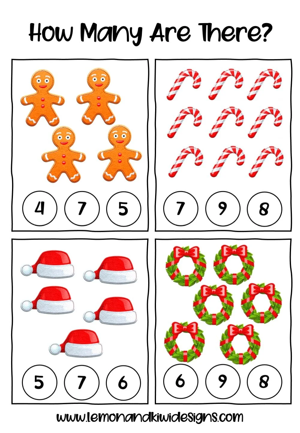 Free Christmas Math Printable Activity Book — Lemon & Kiwi Designs
