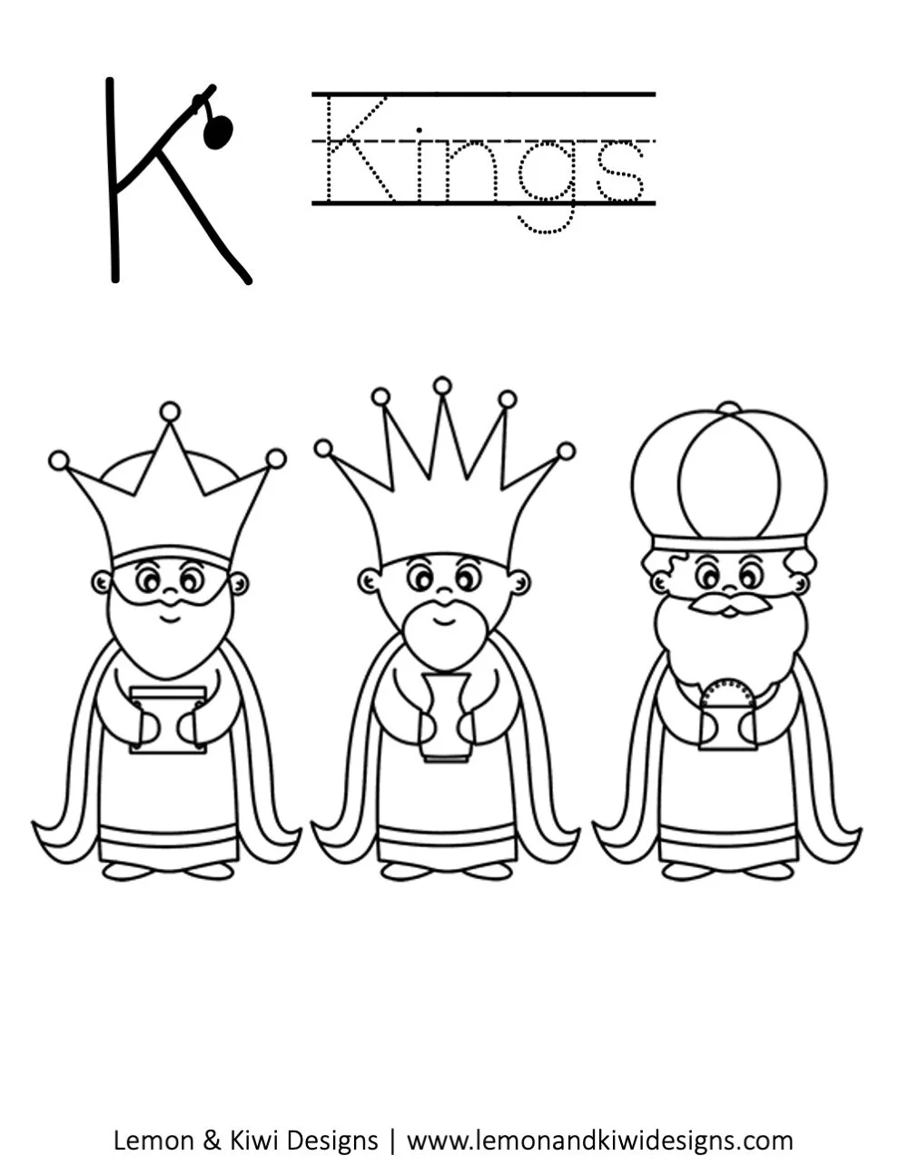 Free Christmas A-Z Coloring Book — Lemon & Kiwi Designs