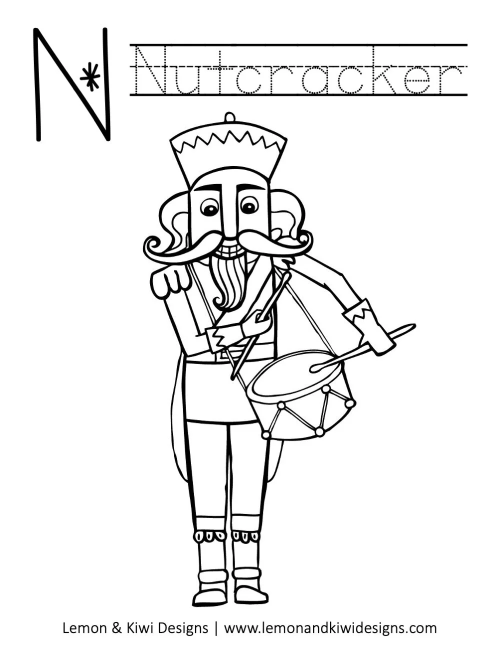 Free Christmas A-Z Coloring Book — Lemon & Kiwi Designs