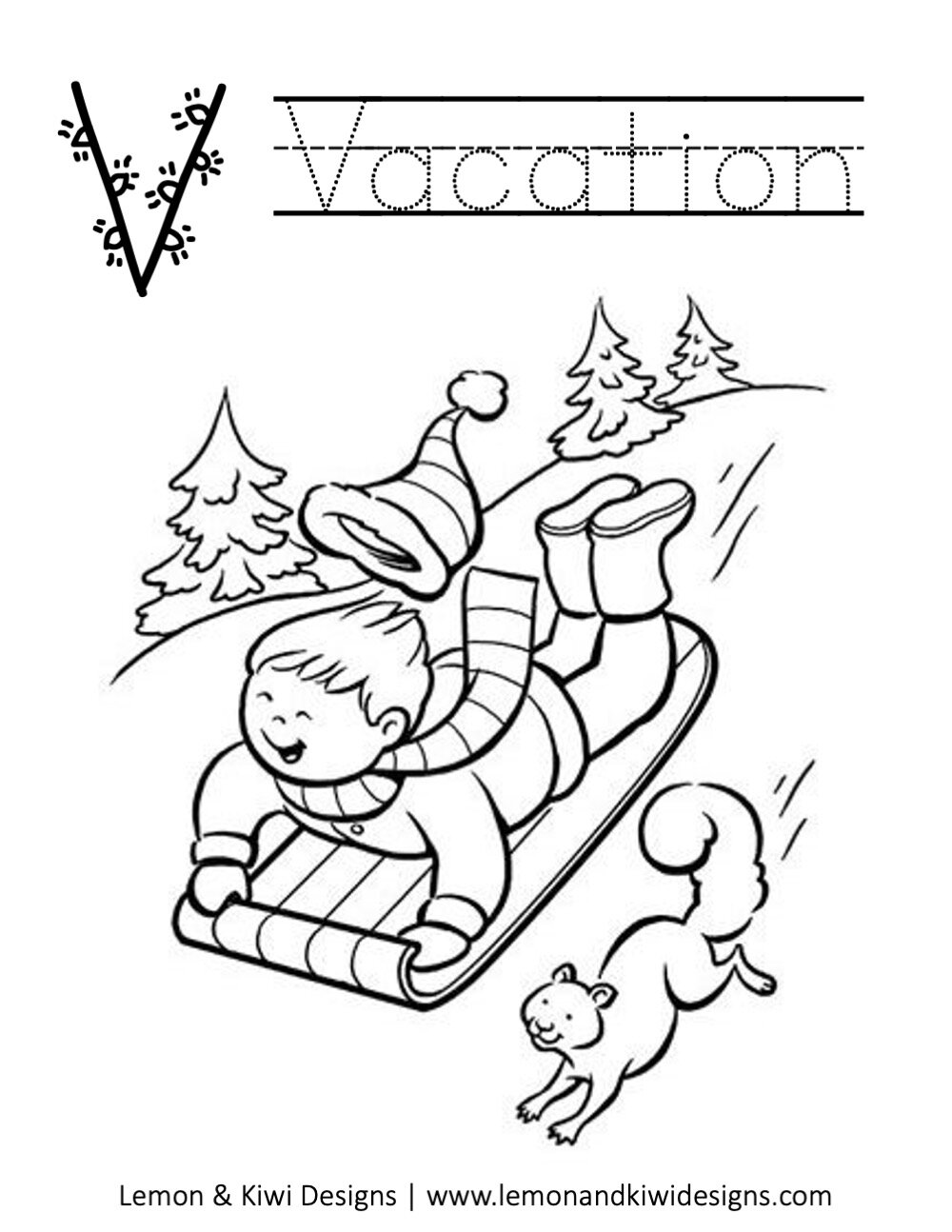 Free Christmas A-Z Coloring Book — Lemon & Kiwi Designs